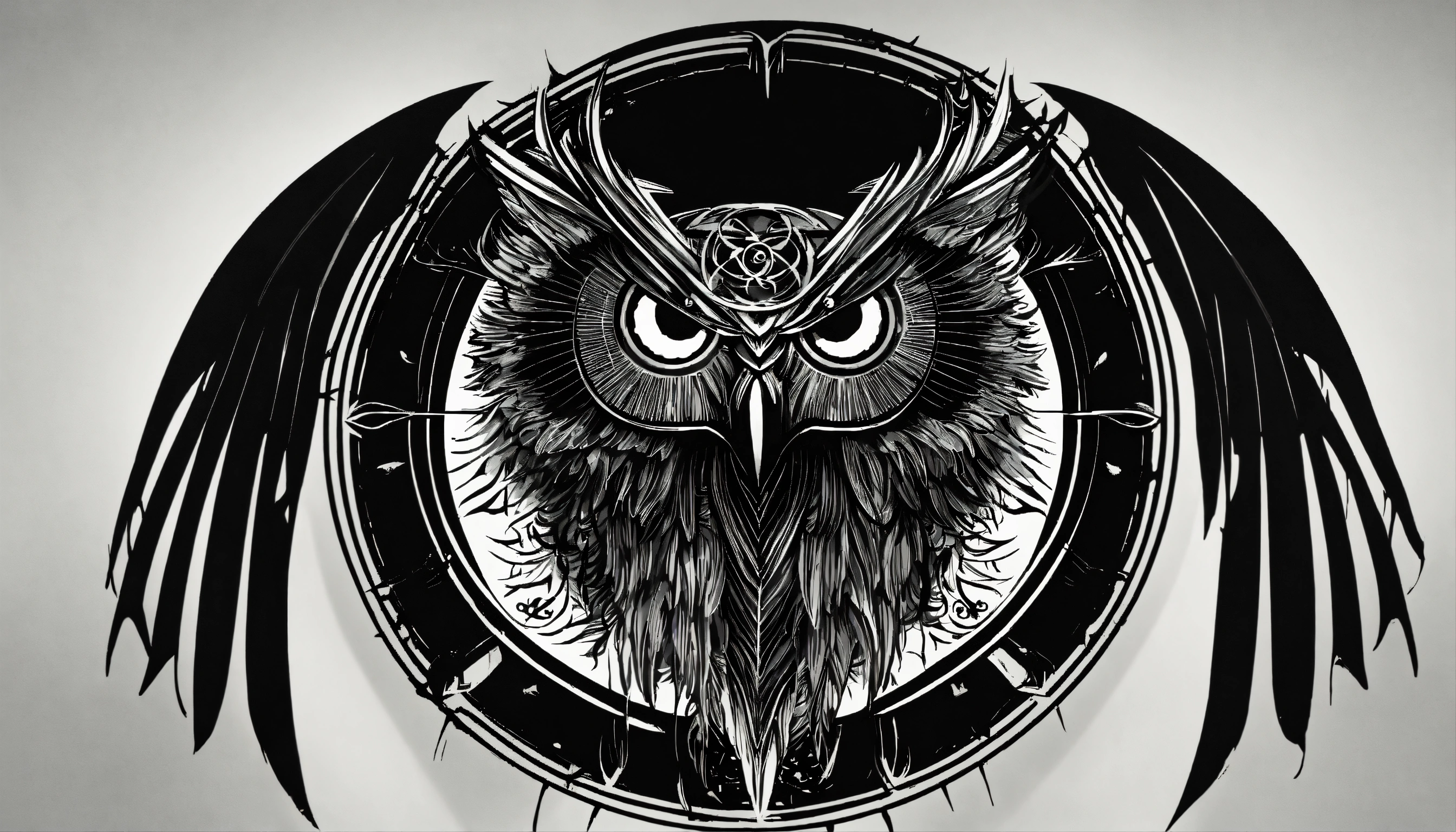 Lexica - Evil demonic Black owl divine circular symbol, occultic ...