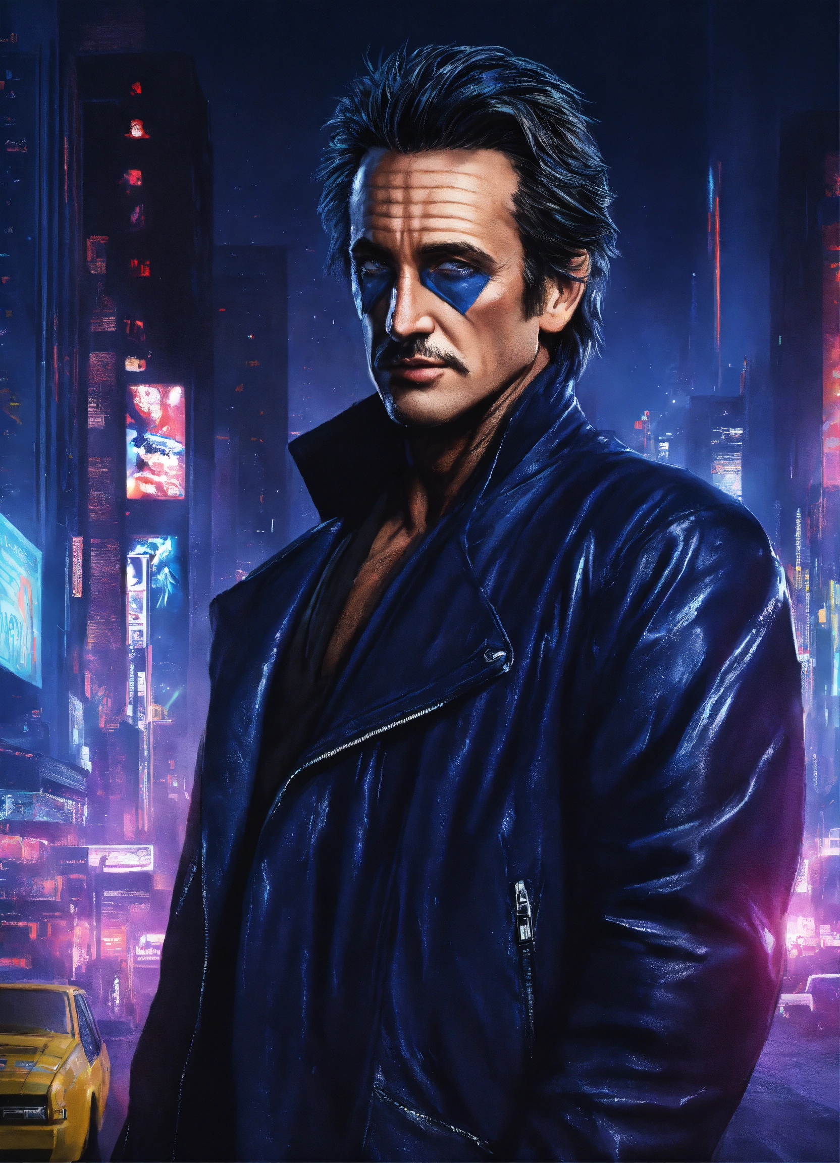 Lexica - Sean Penn Is Nightcrawler of X-Men in a cyberpunk Metropolis ...