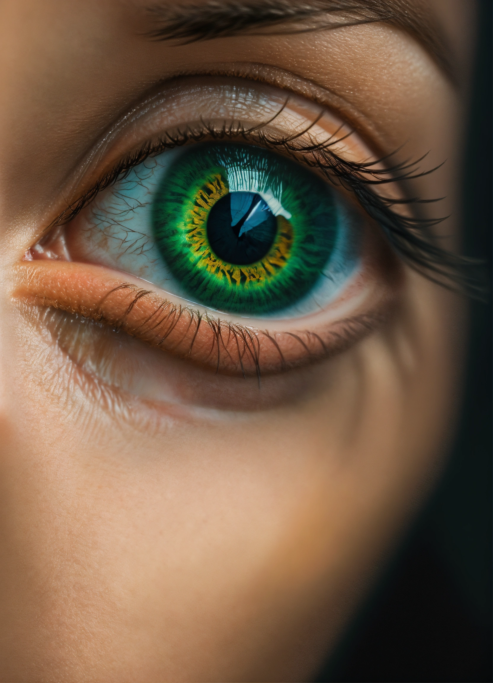 Lexica - Lateral view of an eye with a green iris