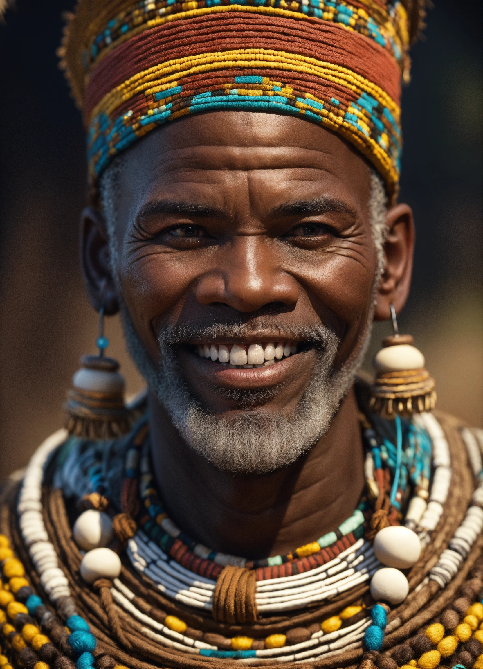 Lexica - Primitive african old village man, strong cheek bones, warm ...