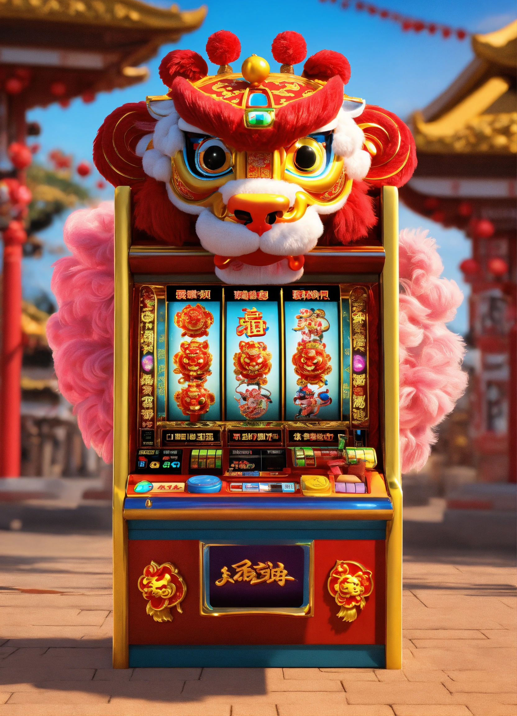 Lexica - 3D lion dance slot machine future