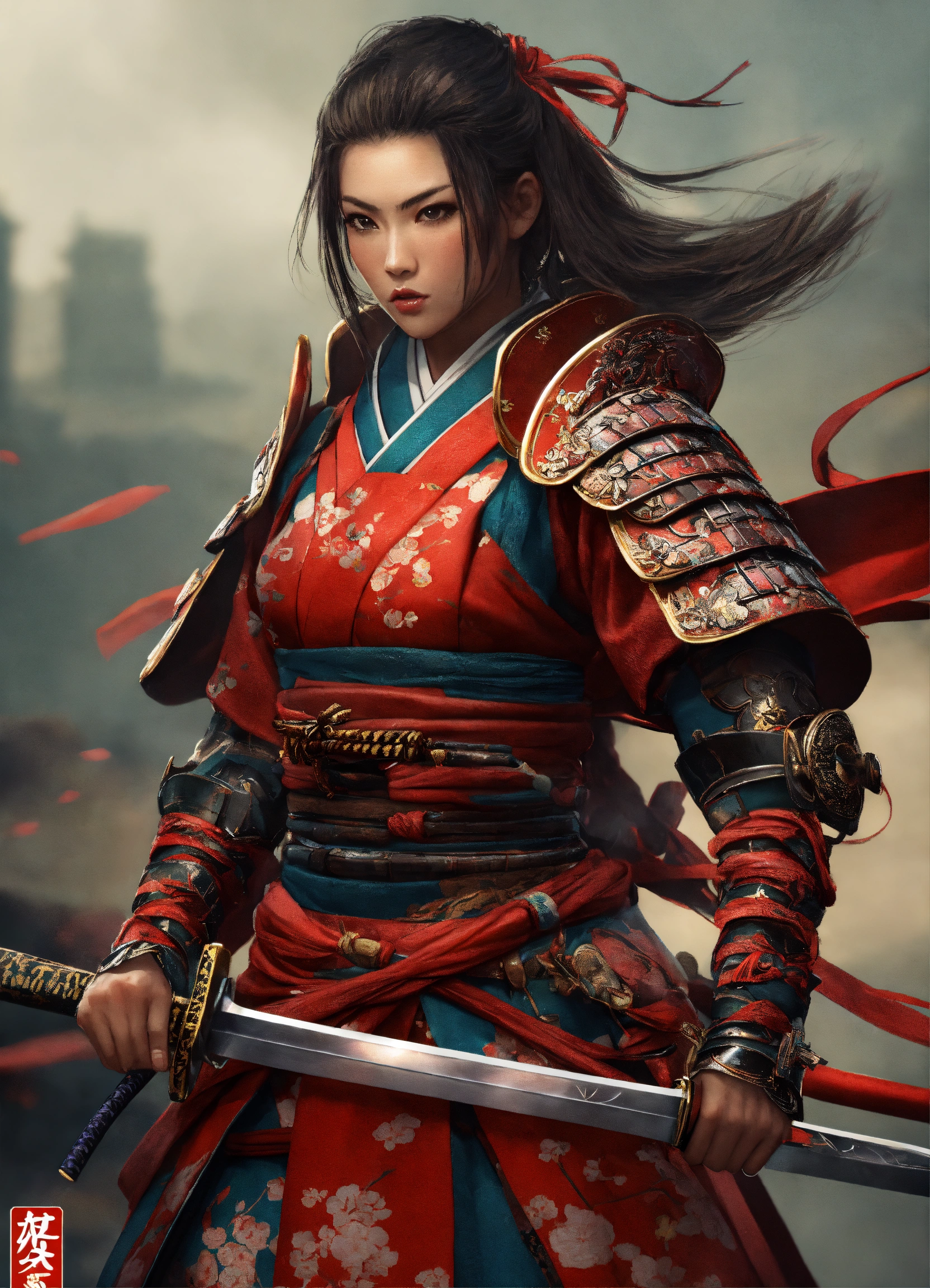 Lexica - Female samurai warrior, amazing armour, detailed, katana ...