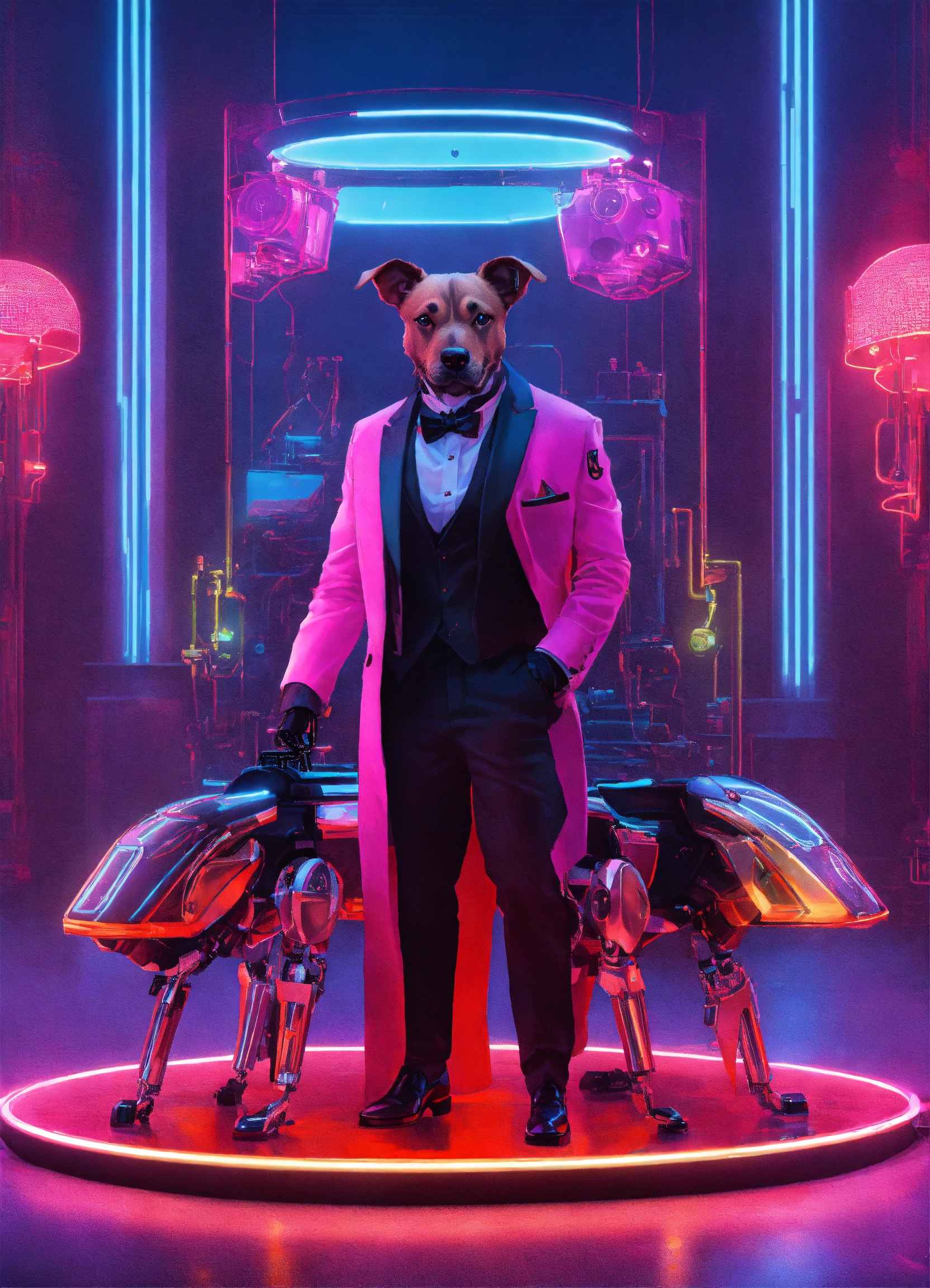 Lexica - In the style of surrealism, fine details. Robotic dog butler ...