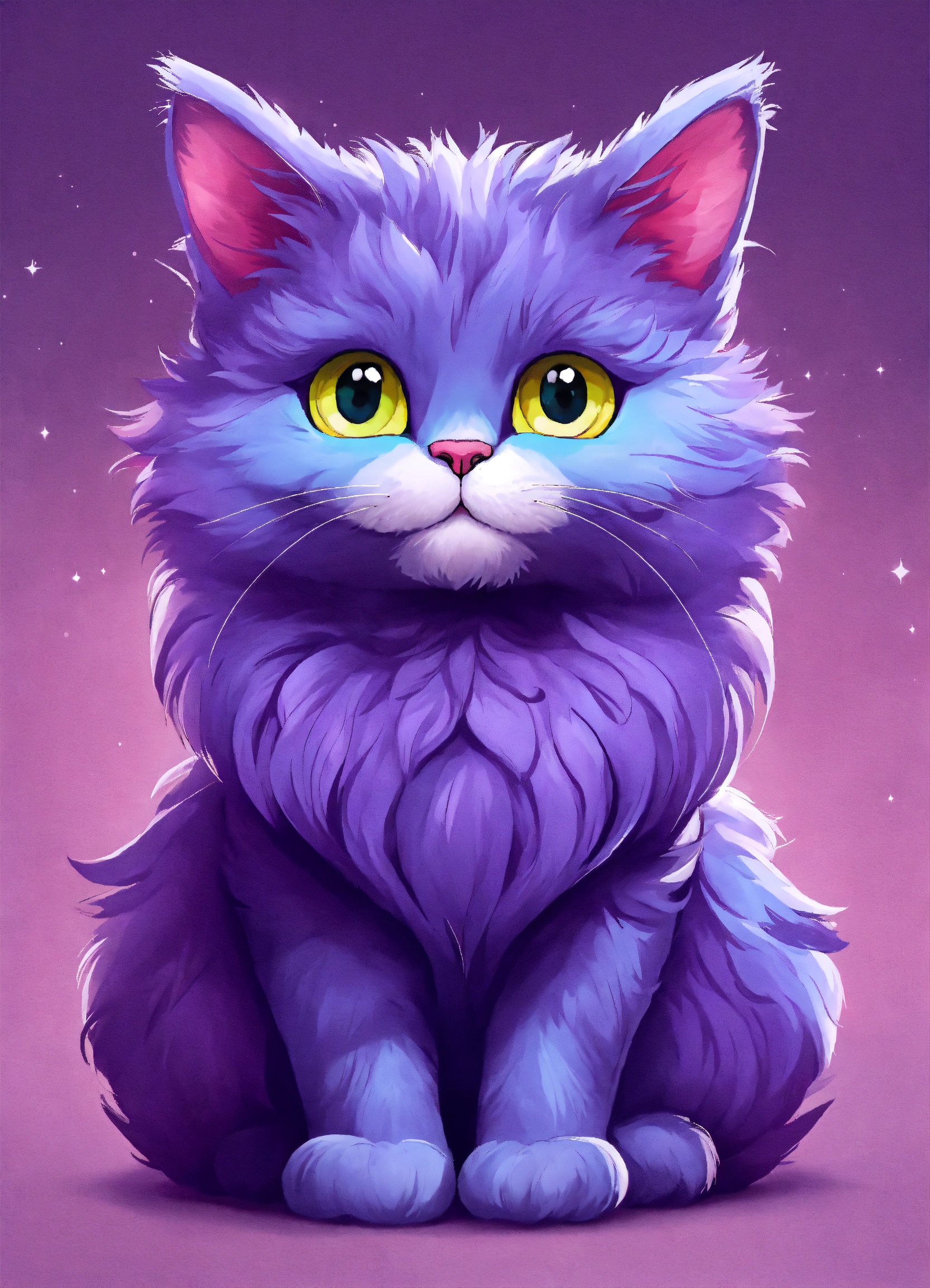 Lexica - Purple cat cartoon fluffy