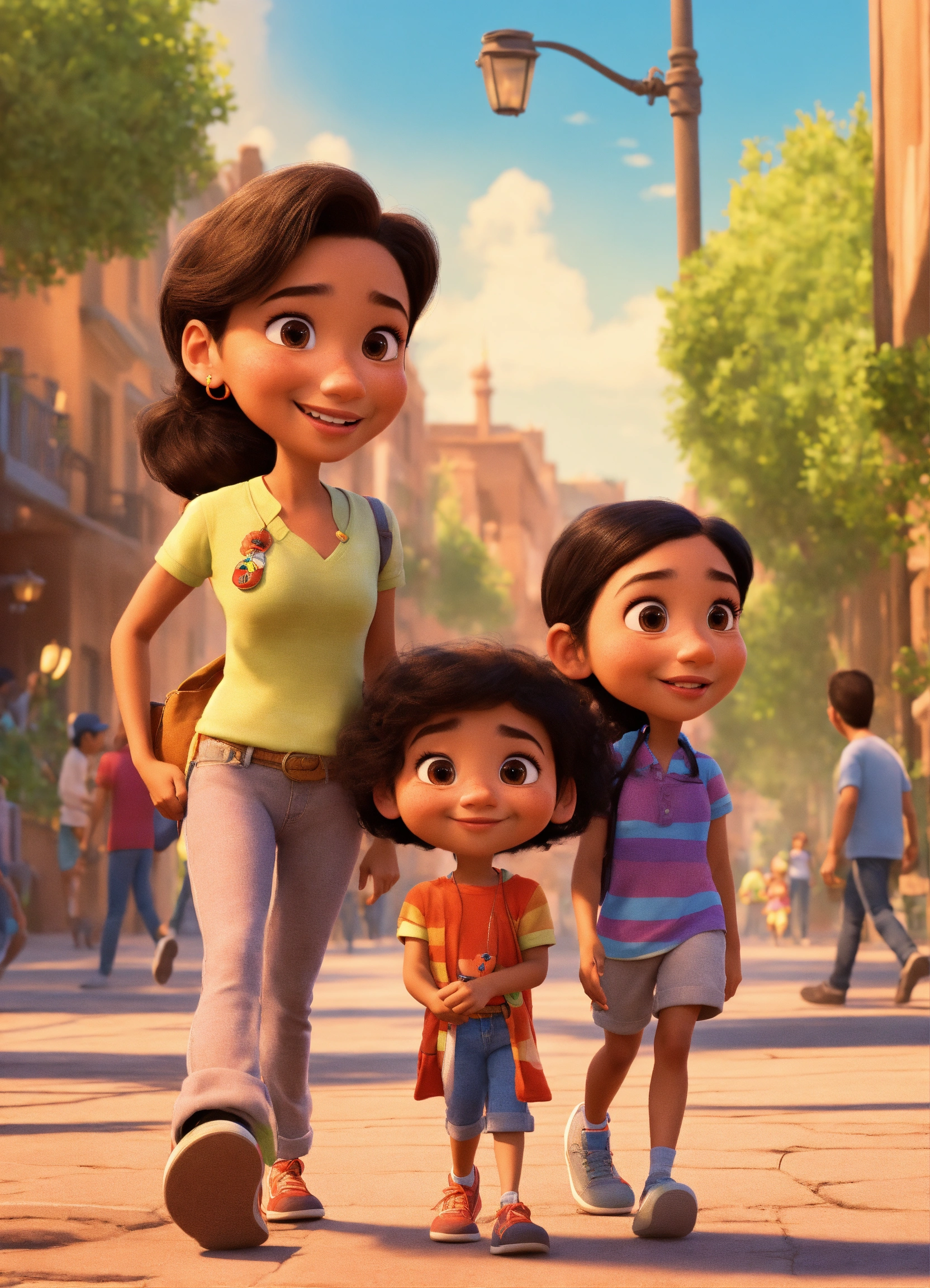 Lexica - Pixar animation of hispanic 9 yera old Mia and her family ...