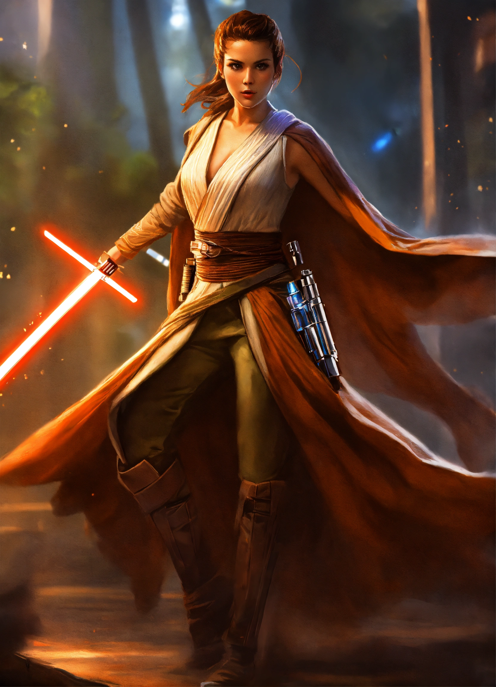 Lexica - Female Jedi warrior with lightsaber
