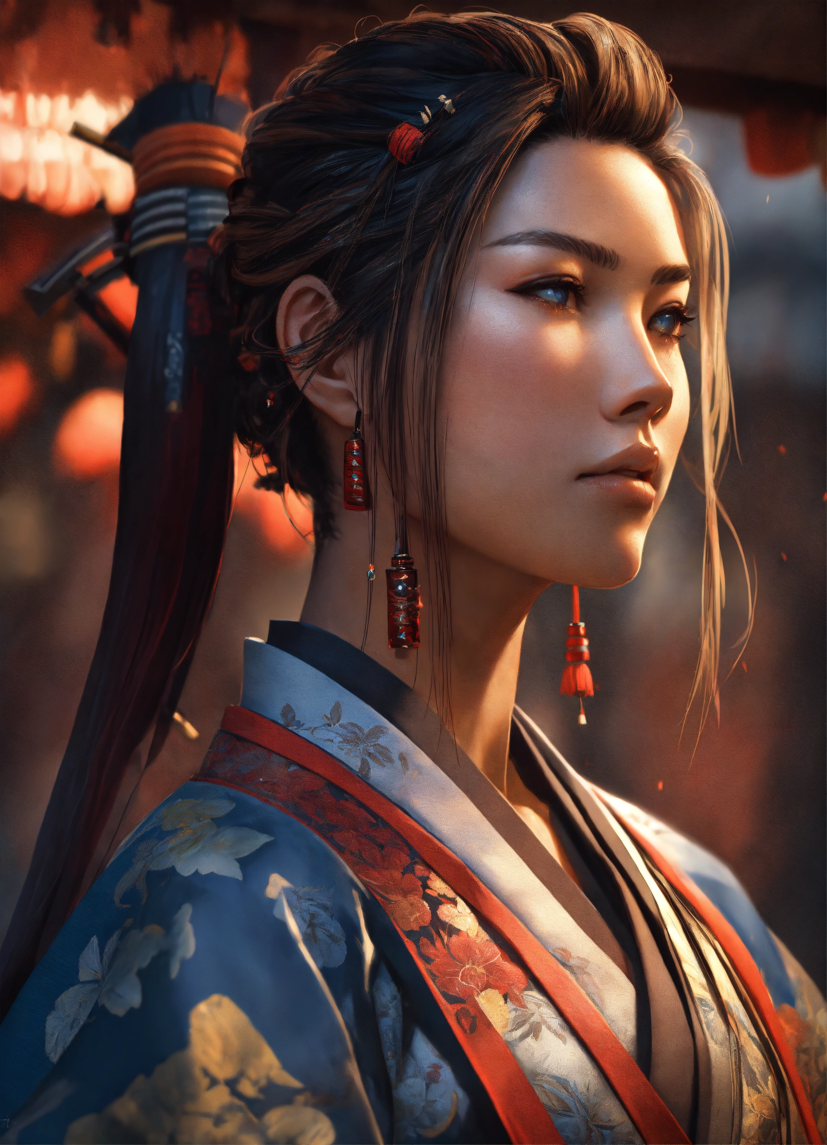 Lexica - "female Japanese ronin", heroine, katana, samurai, head and ...