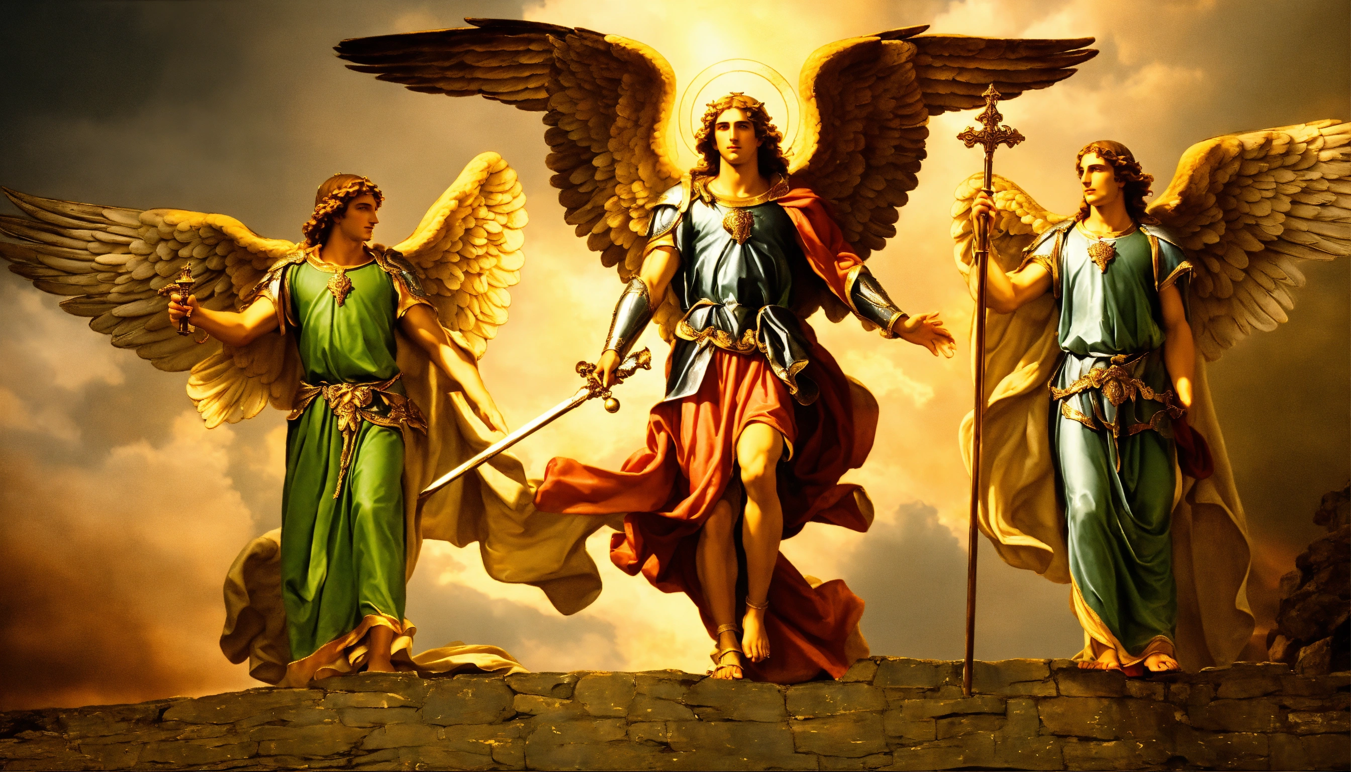 Lexica - Image of the three angels of God, Saint Michael, Saint Raphael ...