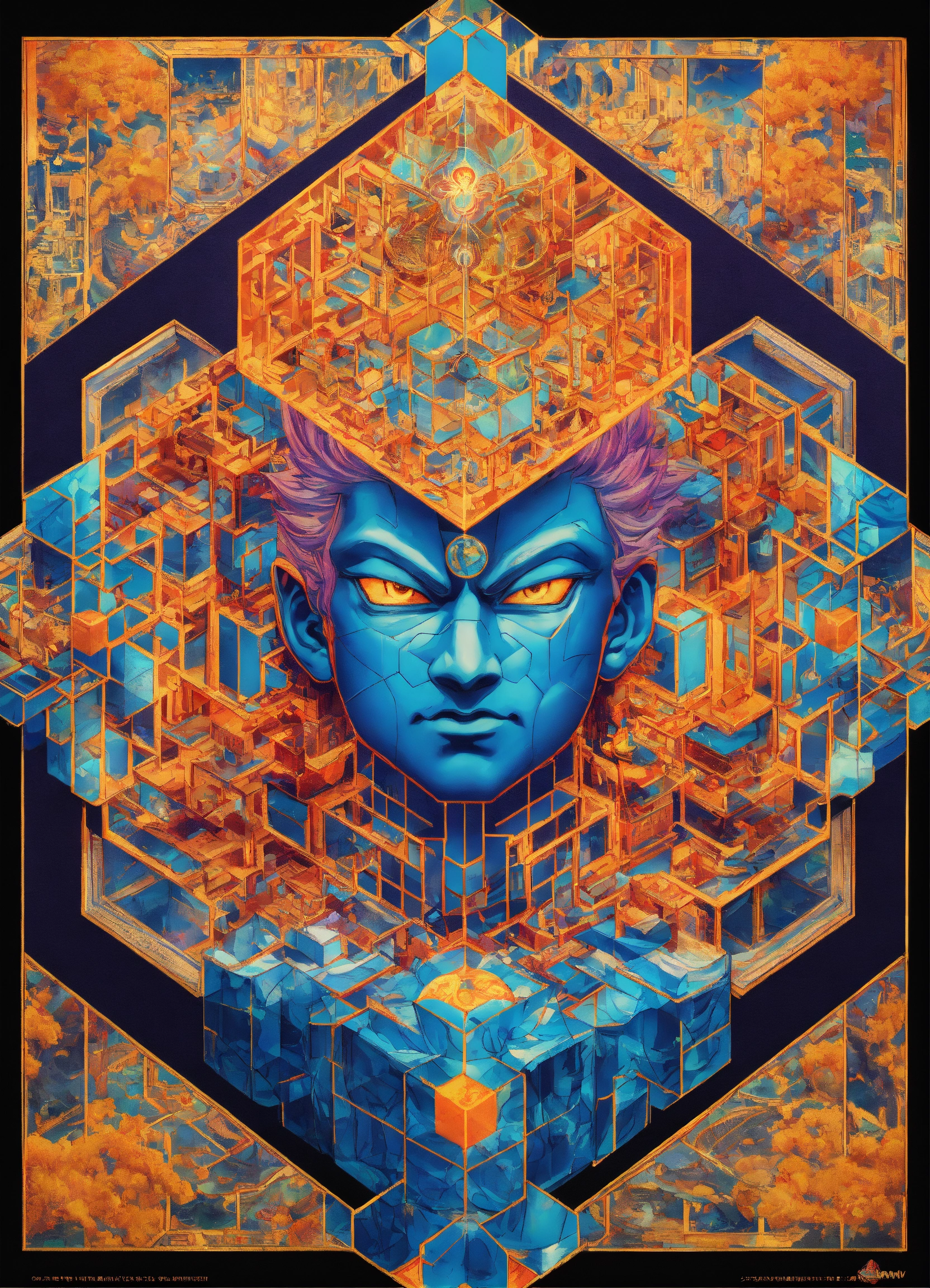 Lexica - Goku tesseract body fractal three point perspective hypercube ...