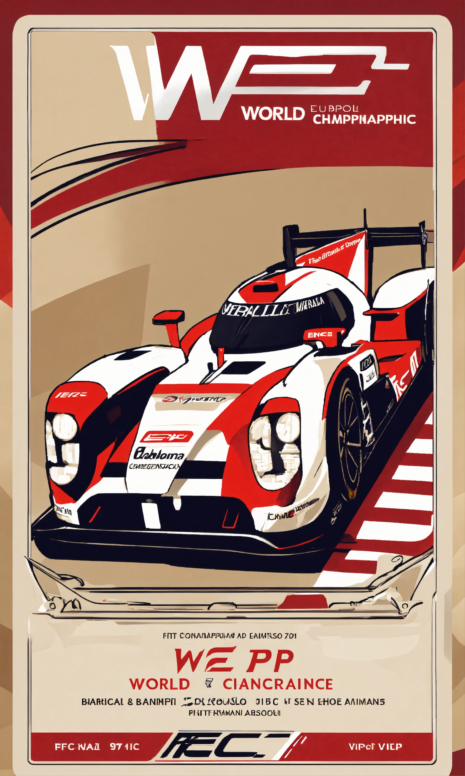Lexica - WEC World endurance championship card VIP ID pass, beige white ...