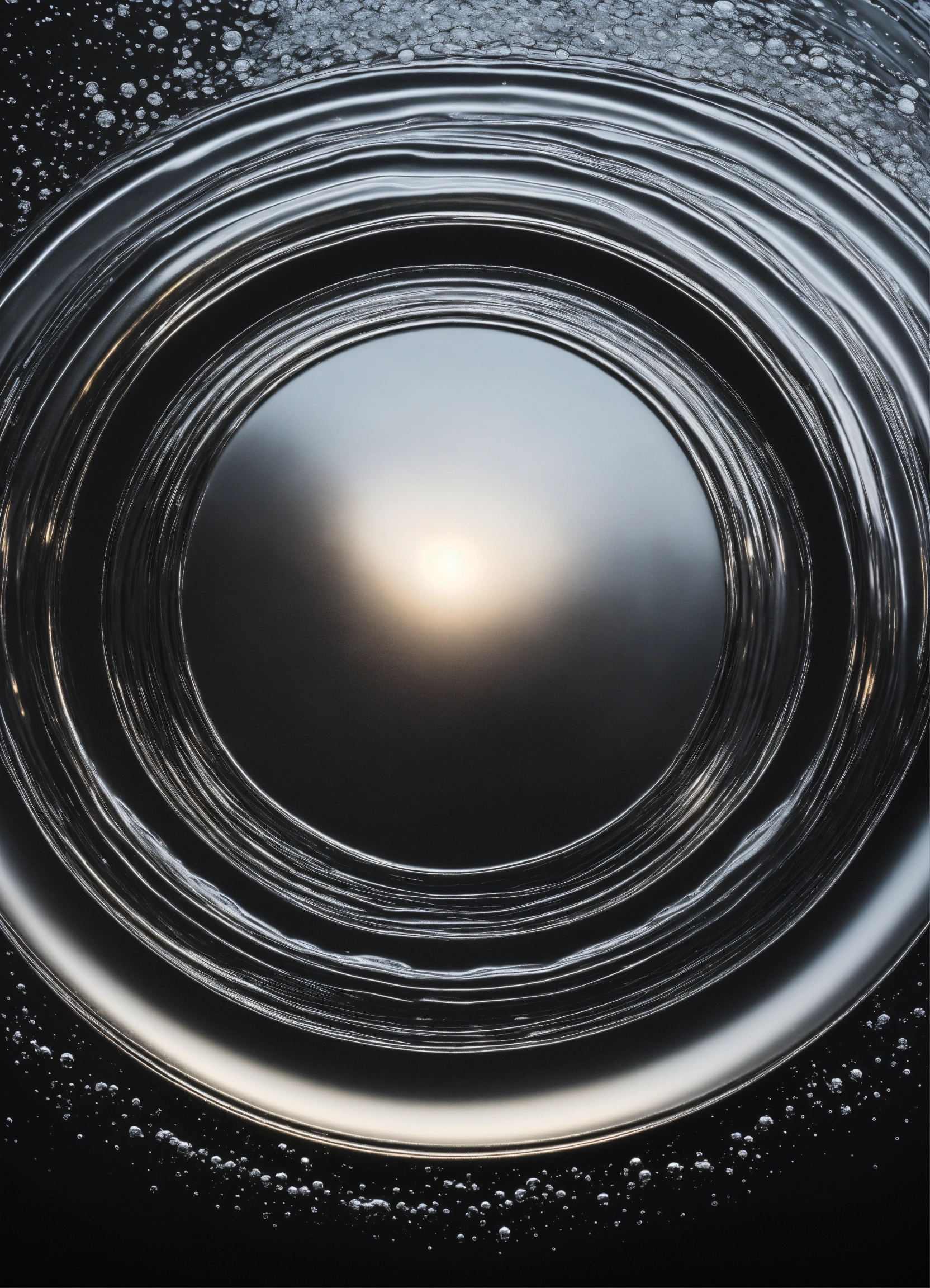 Lexica - Hyper realistic opaque silver abstract circular metallic ...