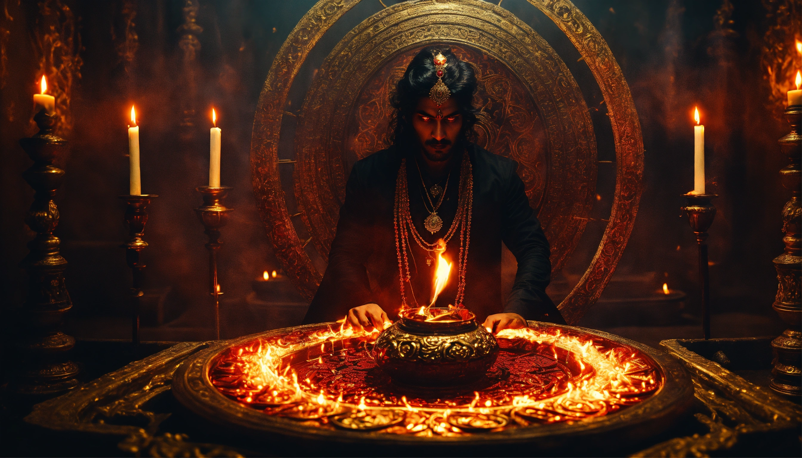 Lexica - Sinister and dramatic picture of a young handsome Indian ...