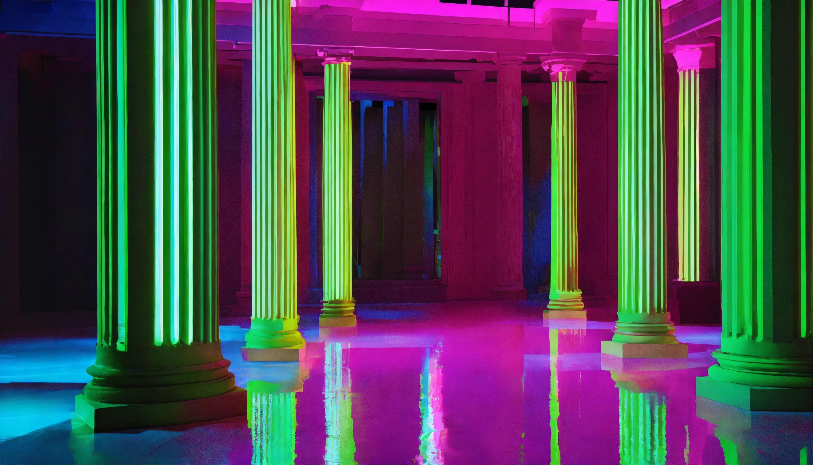 Lexica - Studio photography. roman columns. minimal set design. pops of ...
