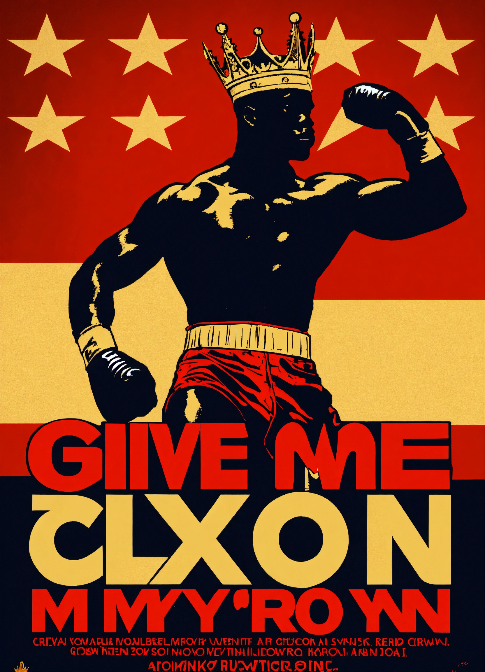 Lexica - Silhouette of a boxer wearing a golden crown and holding his ...