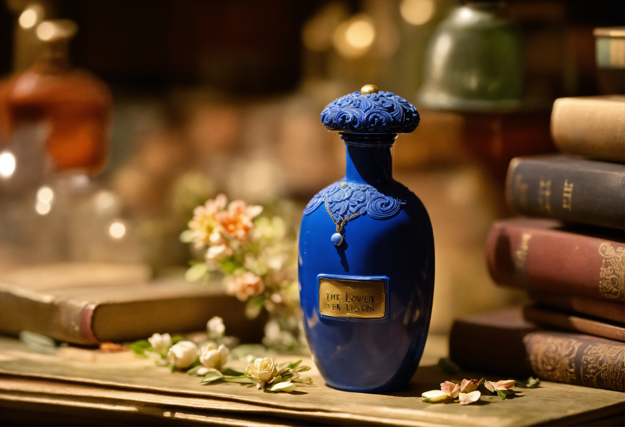 Lexica - Hand-made modeling clay,close-up view of perfume bottle, "The ...