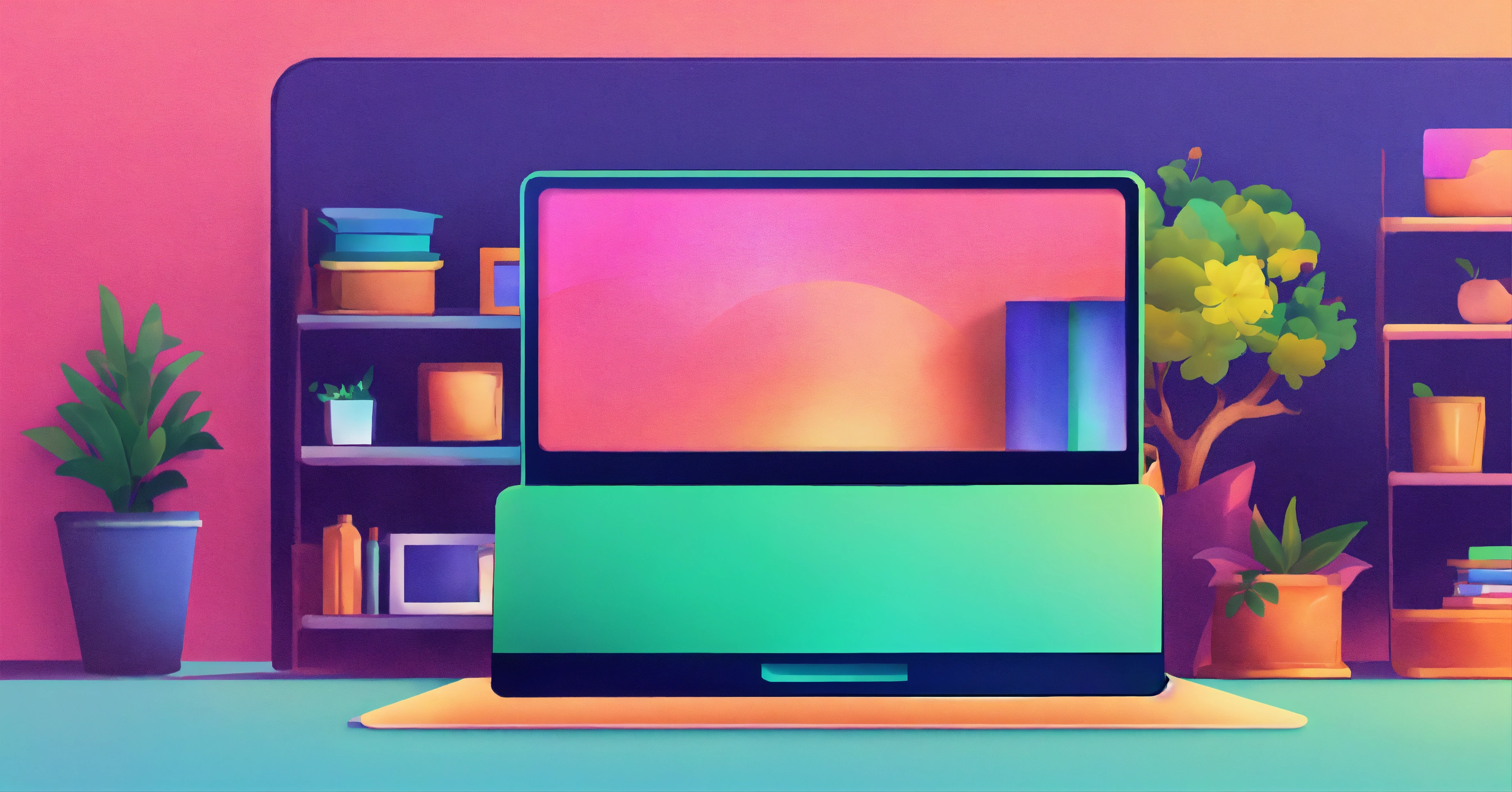 Lexica - Buying stuff online. no text. no people. simple flat gradient illustration. jade
