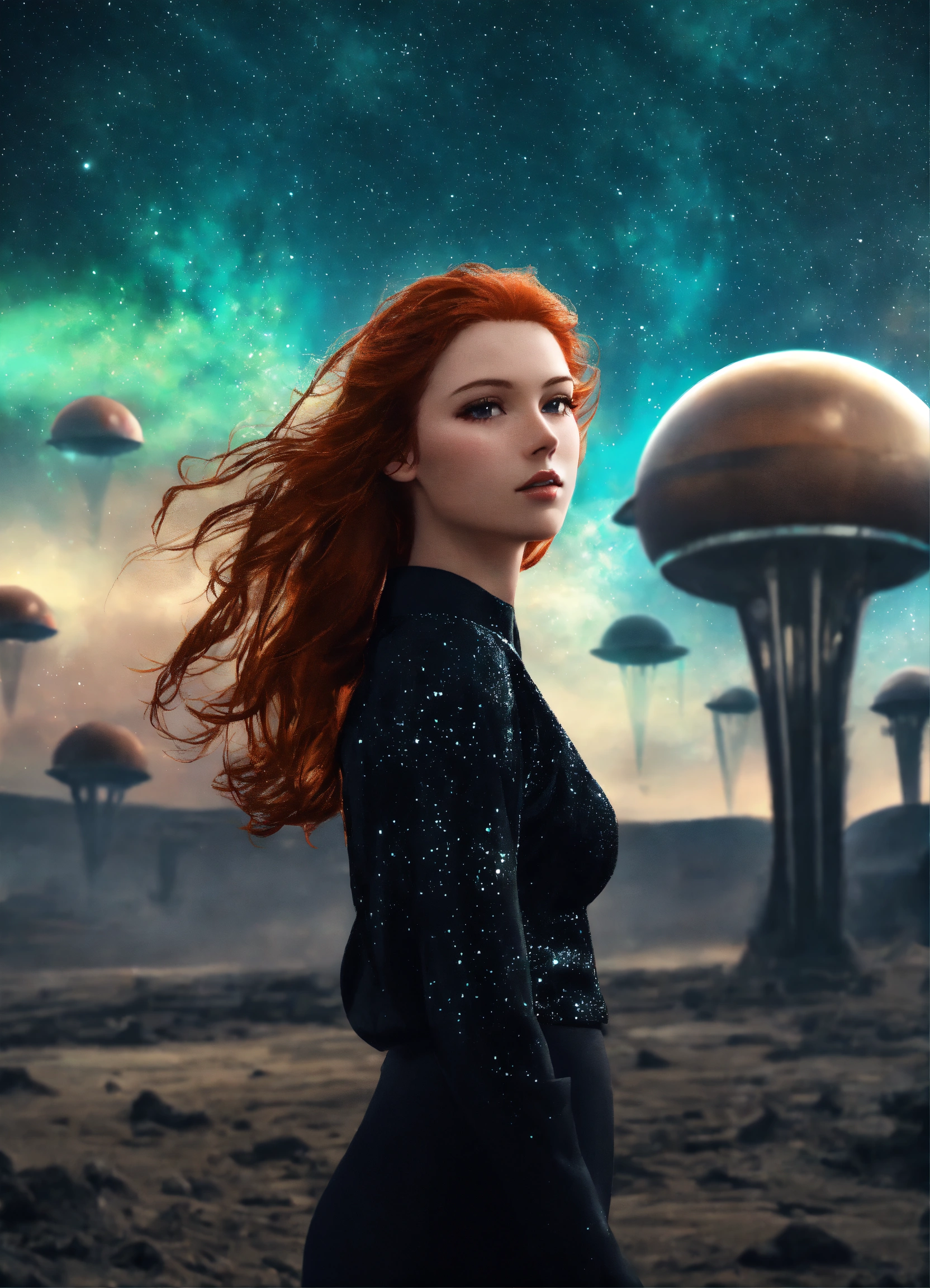 Lexica - A real photo of a 23 year old redhead princess girl, wearing ...