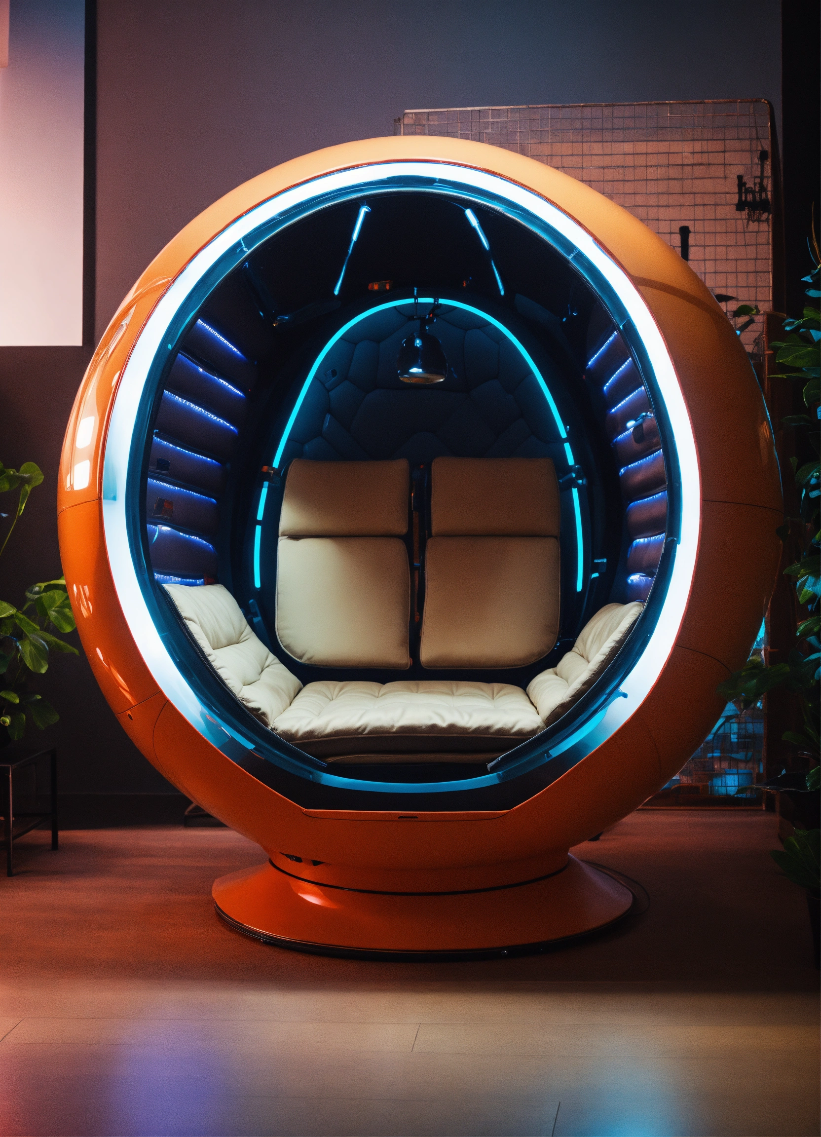 Lexica - Futuristic sci-fi pod chair, Flat Design, Product-View ...