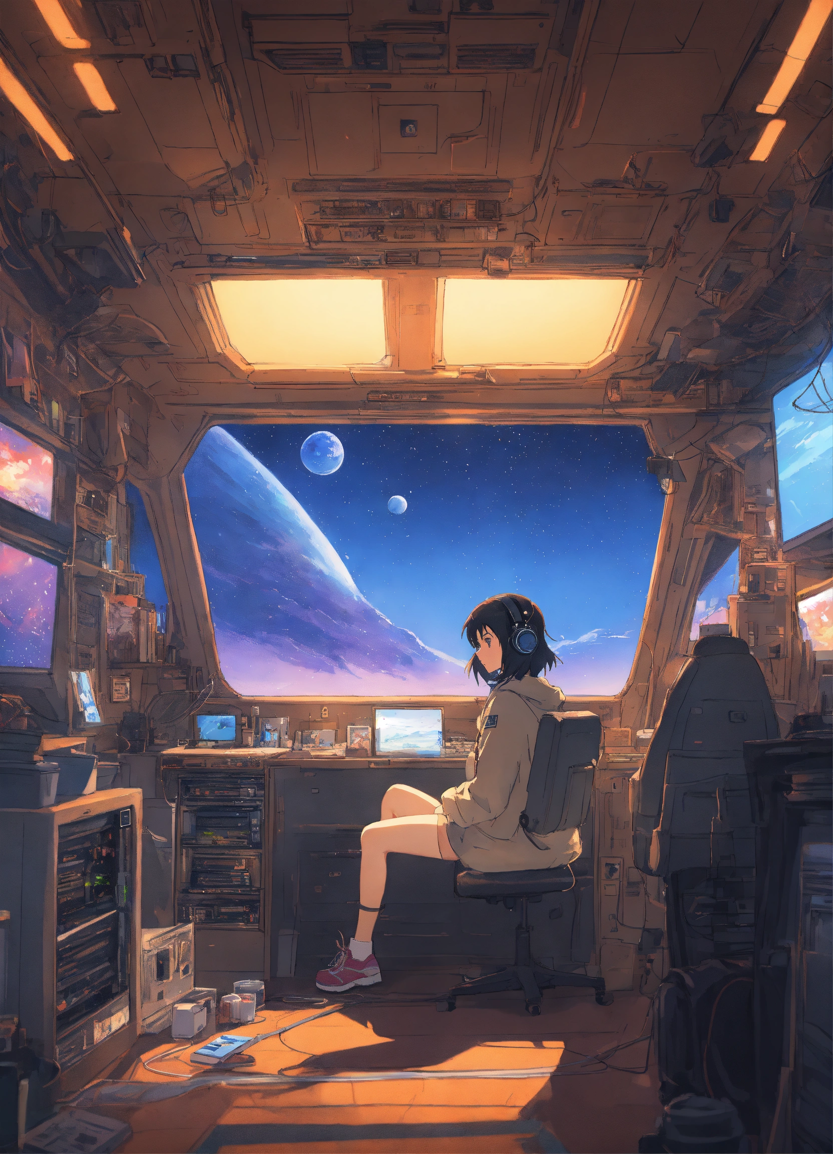 Lexica - Create a high resolution artwork of lo-fi hip hop, Anime Girl ...
