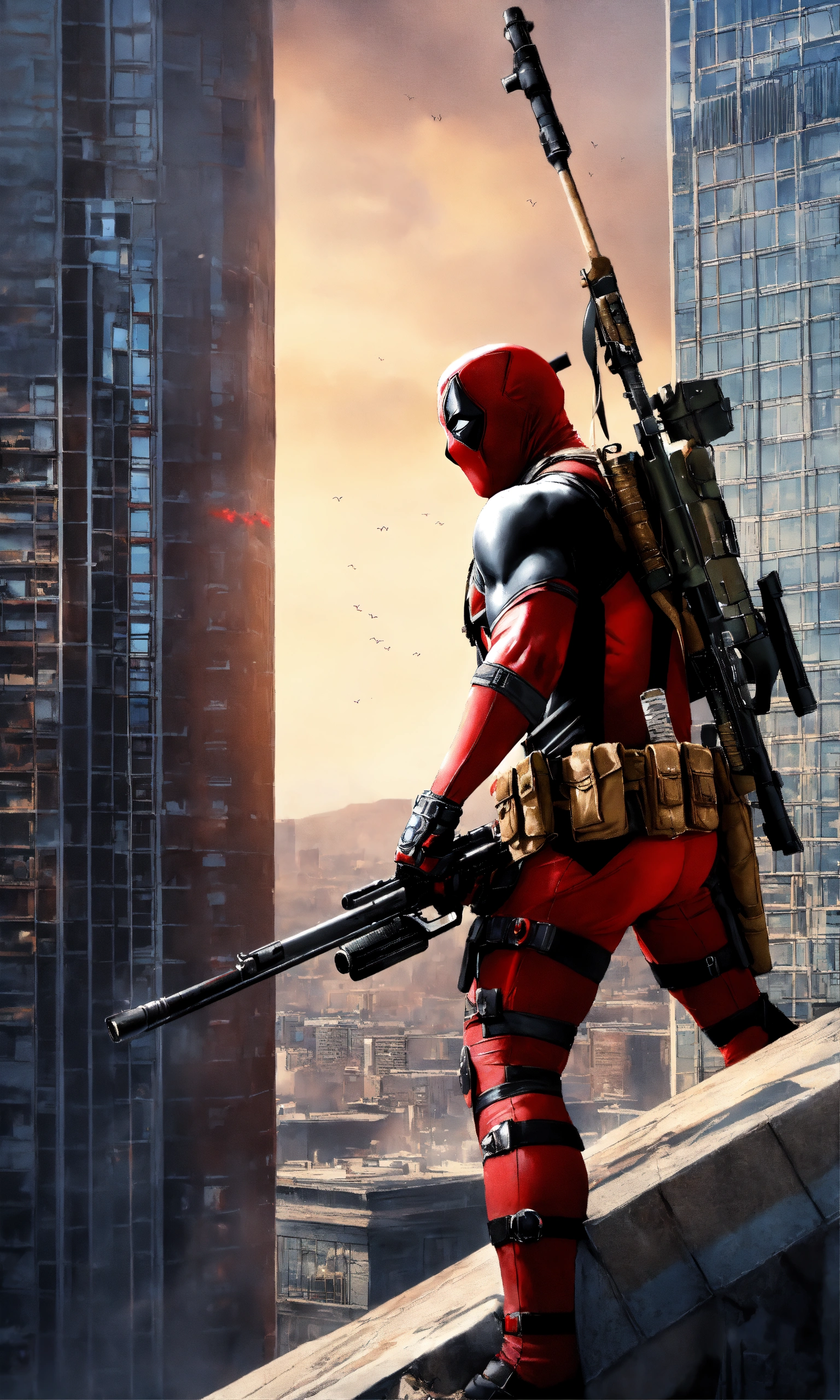 Lexica - Realistic, deadpool becomes a sniper, shooting on the top ...