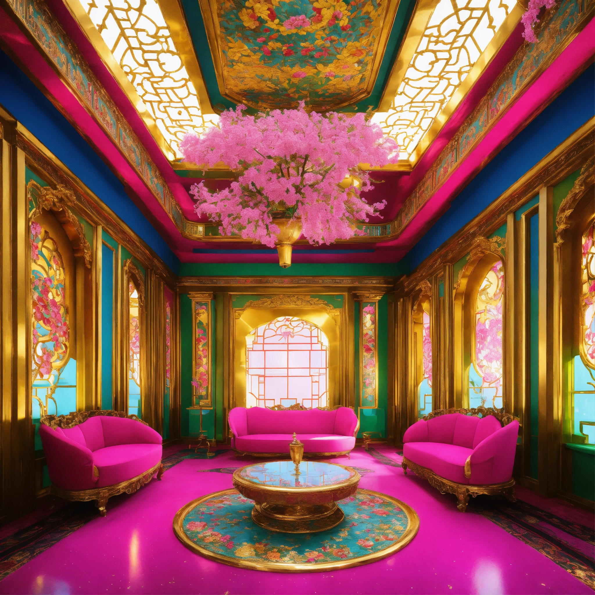Lexica - Futuristic beautiful Chinese palace interior sitting room ...