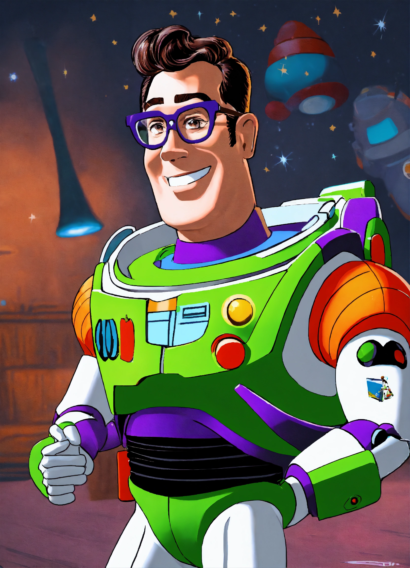 Lexica - Buddy Holly as Buzz Lightyear, illustrator