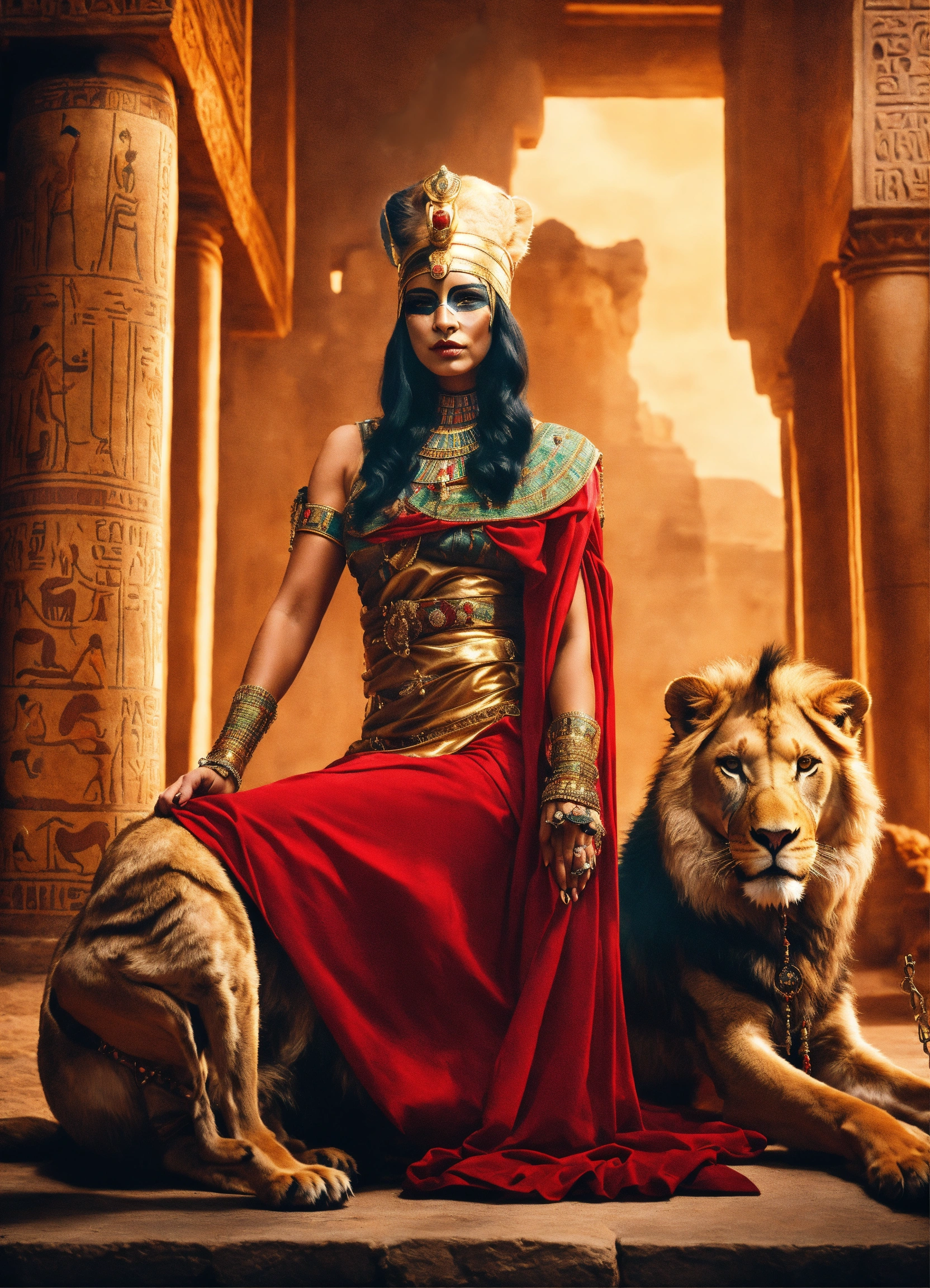 Lexica - An epic fantasy scene in ancient Egypt featuring a gorgeous ...