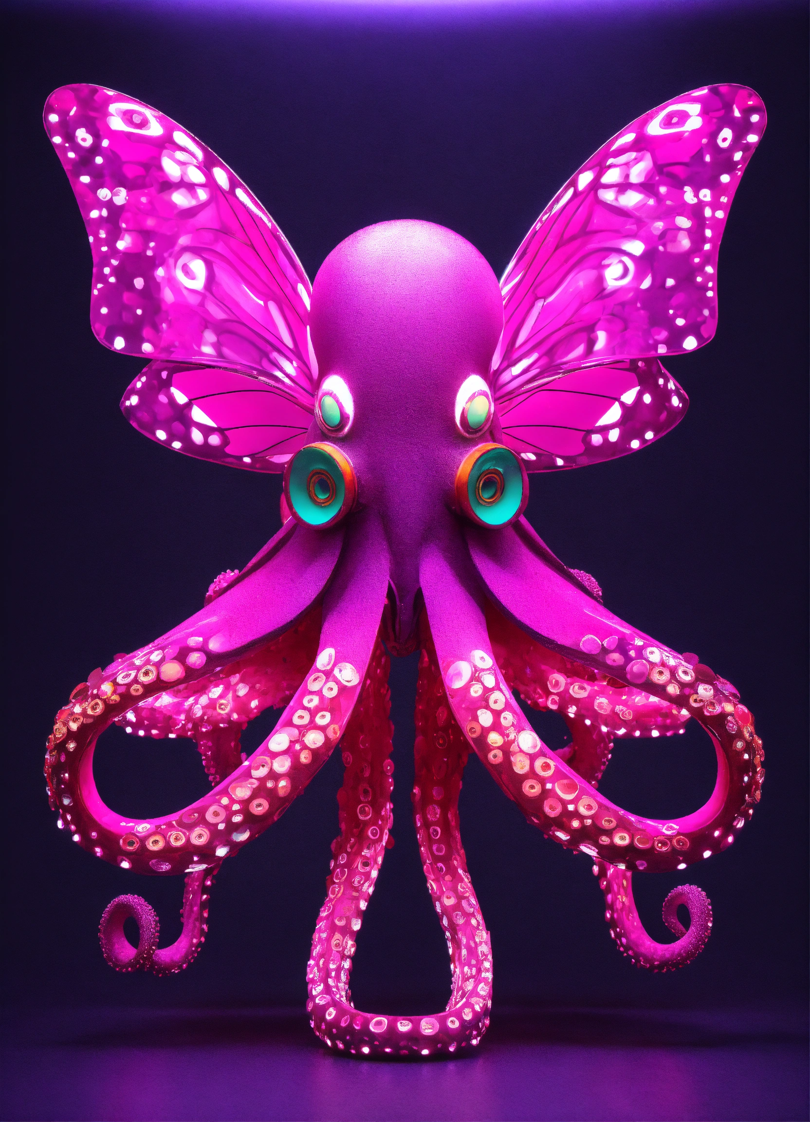 Lexica - Octopus in a butterfly costume ultra polygone 3d abstract neon ...