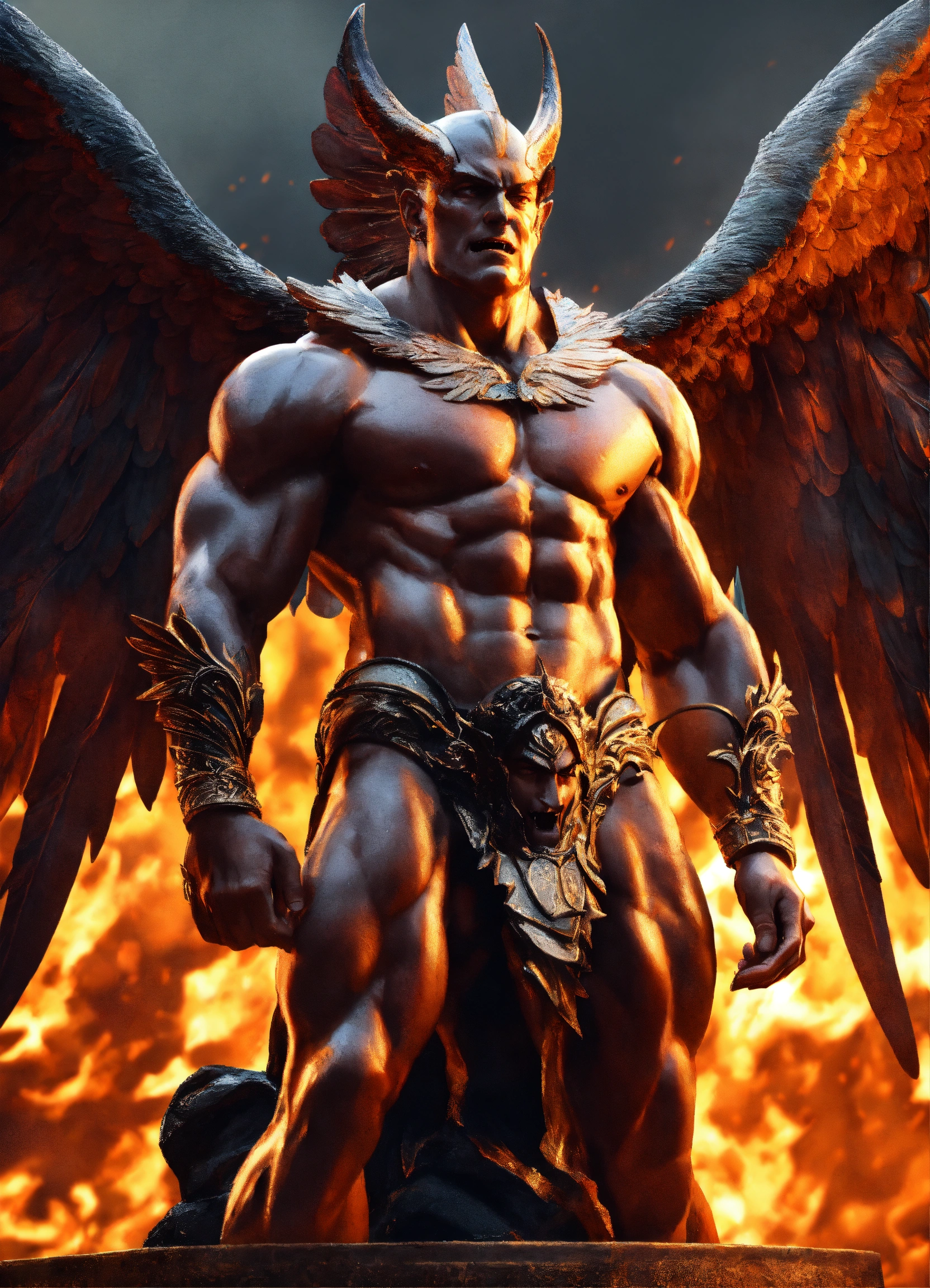 Lexica - Yevgeny prigozhin of wagner as greek statue of demon with ...