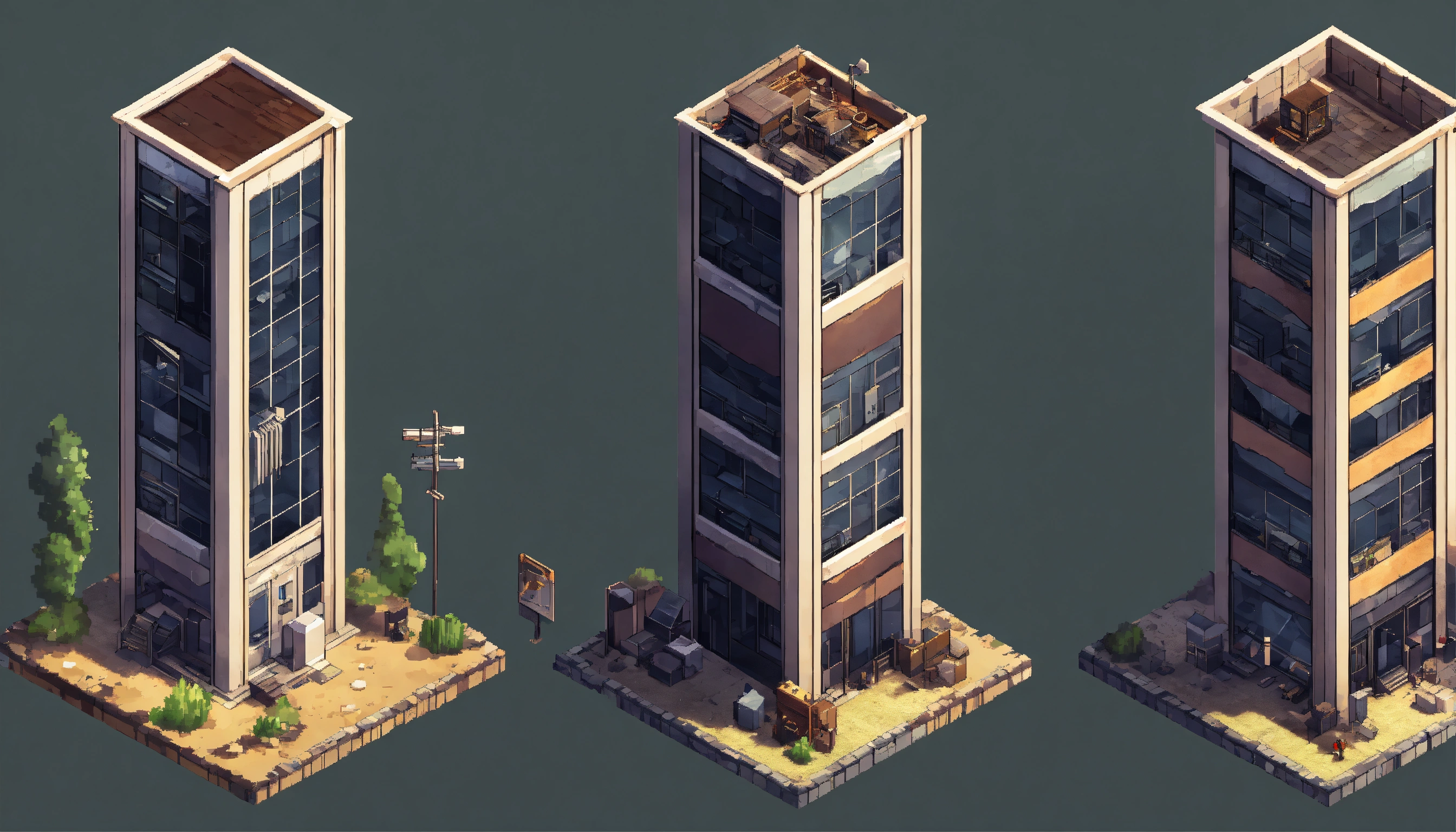 Lexica - Simple clean pixel perfect 2d isometric sprites of an post ...