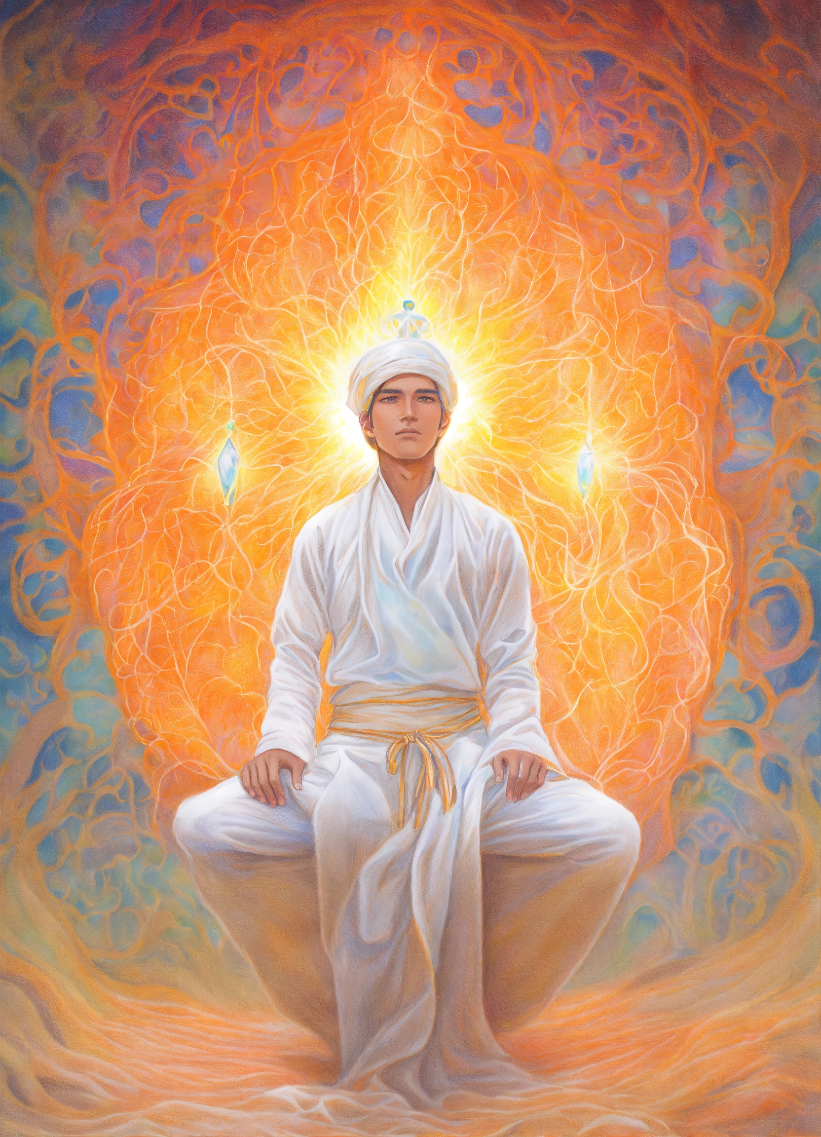 Lexica - Colored pencil drawing of an enlightened spirit soul next a ...