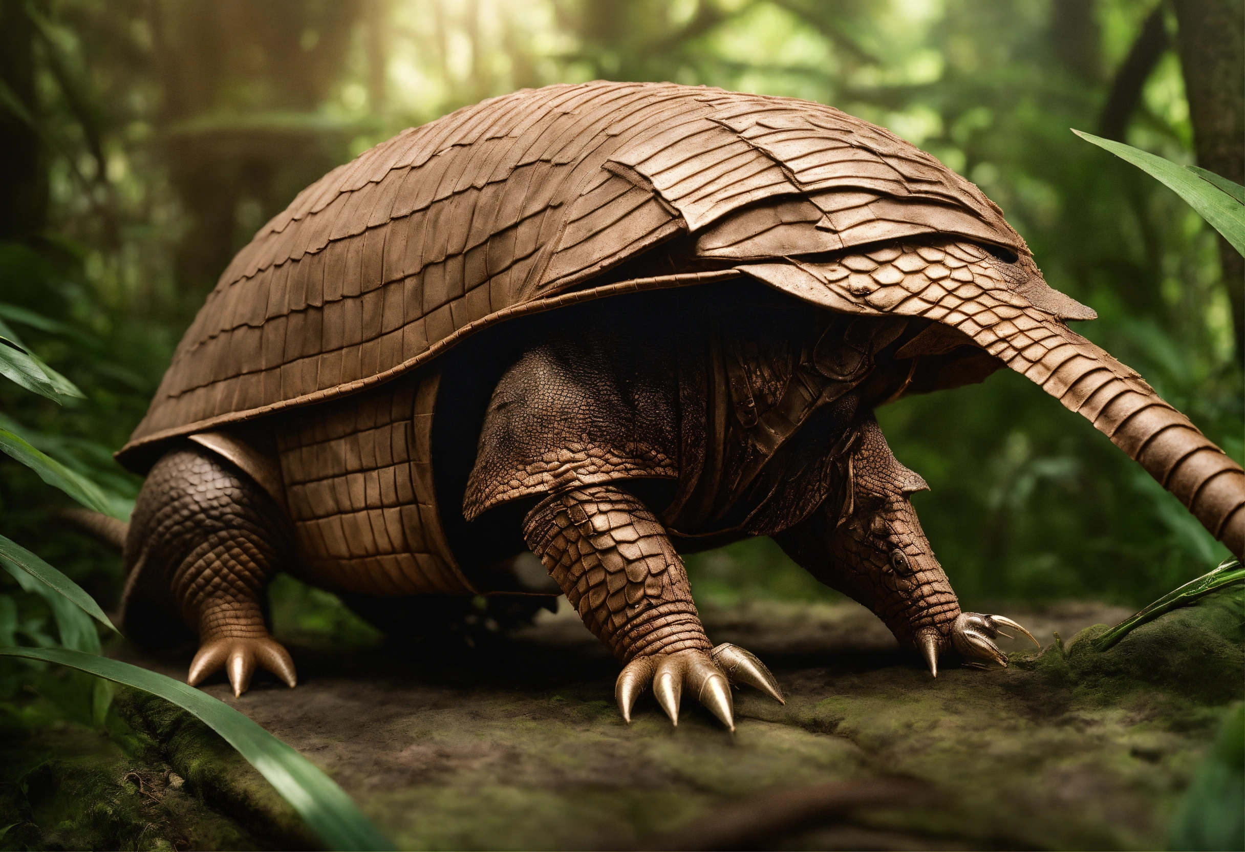 Lexica - Armadillo samurai. Jungle. Hyper realistic.