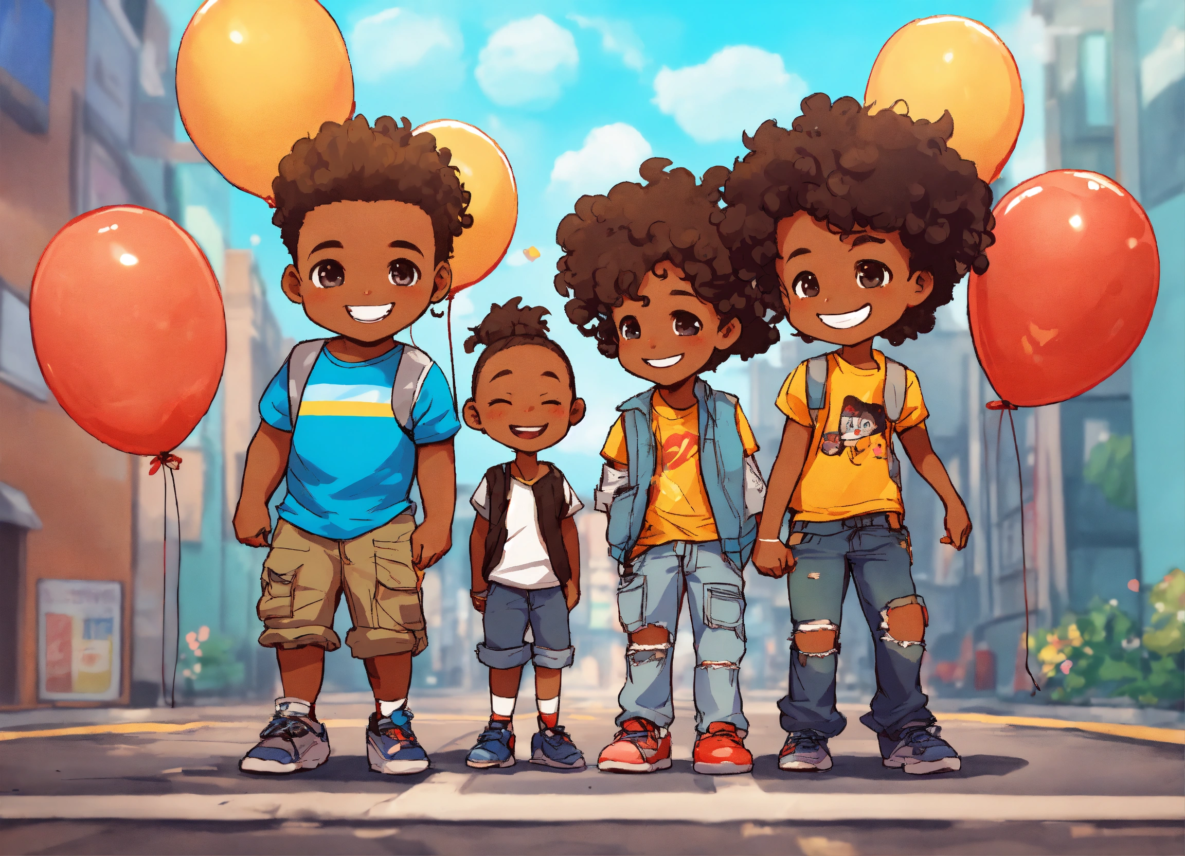 Lexica - The kawaii chibi anime storybook style art, group of smiling 8 ...