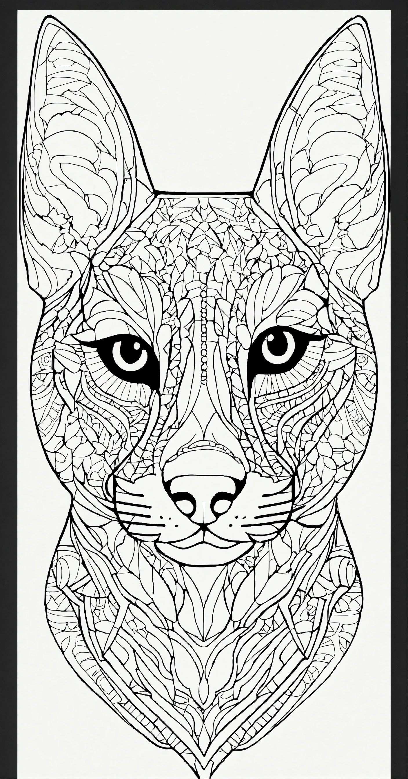 Lexica - Coloring page for adults, bold lines, dark lines, mandala ...
