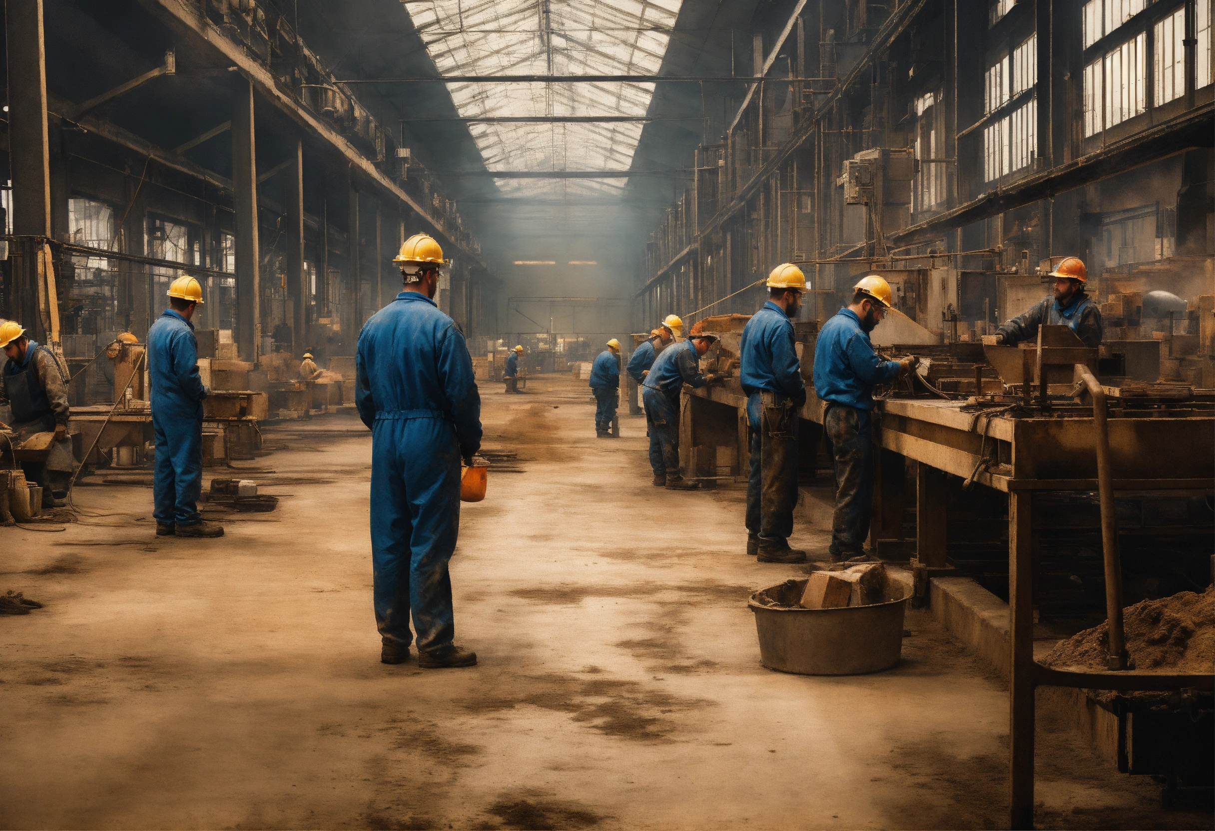 Lexica - Portrait of depressed workers in a factory in the France ...