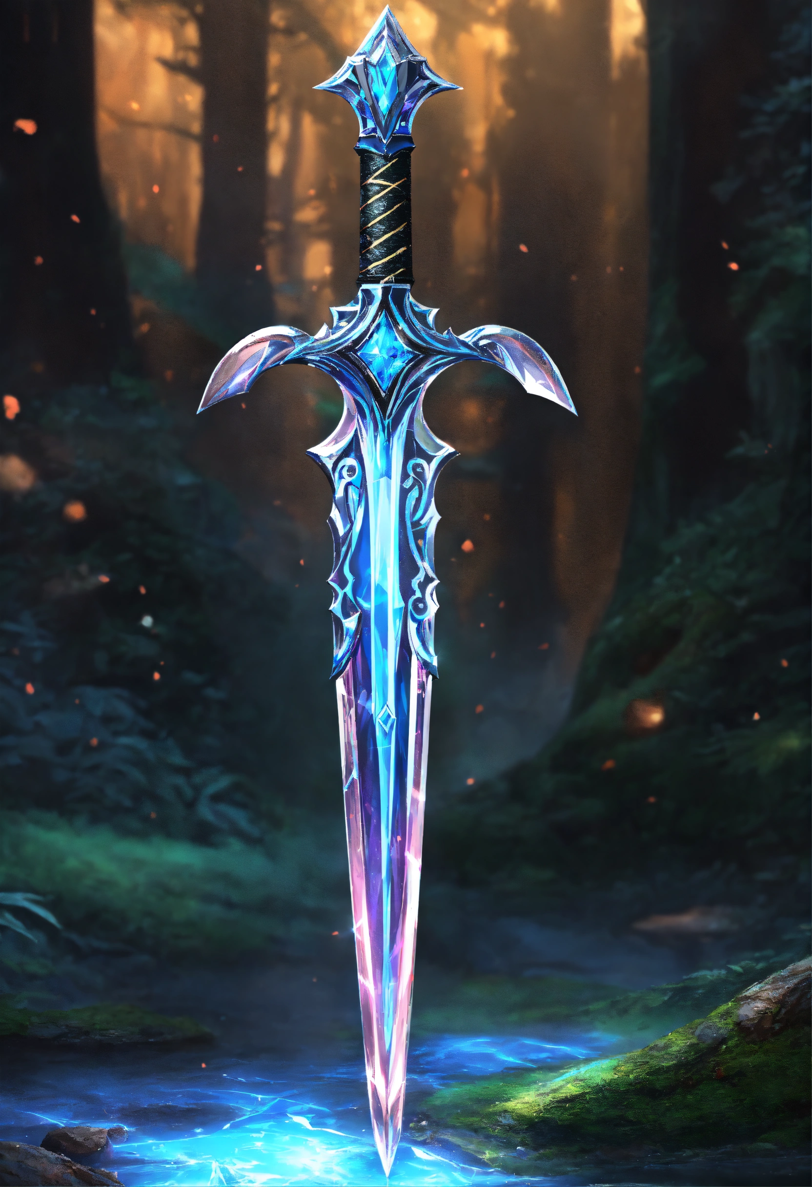 Lexica - Glass iridescent energy Legendary black sword artifact