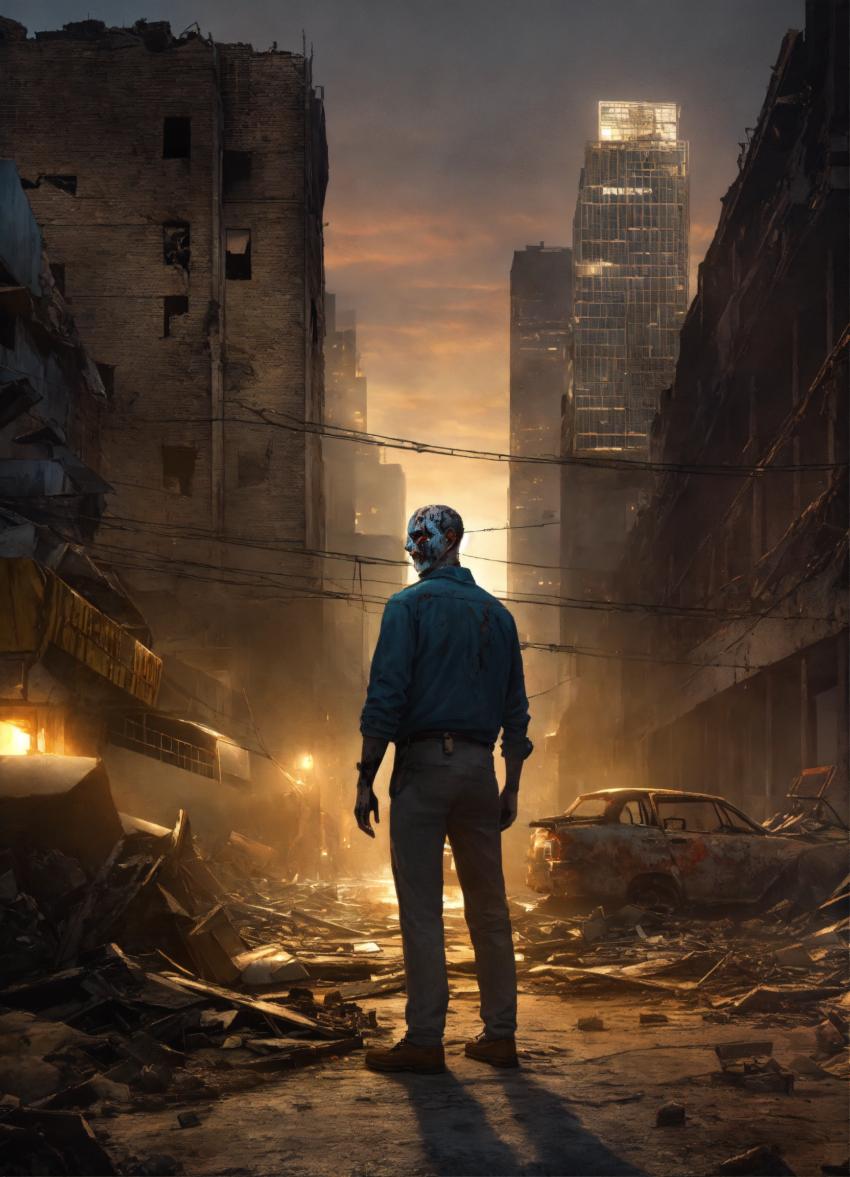 Lexica - In the captivating image, a zombie with a haunting appearance ...