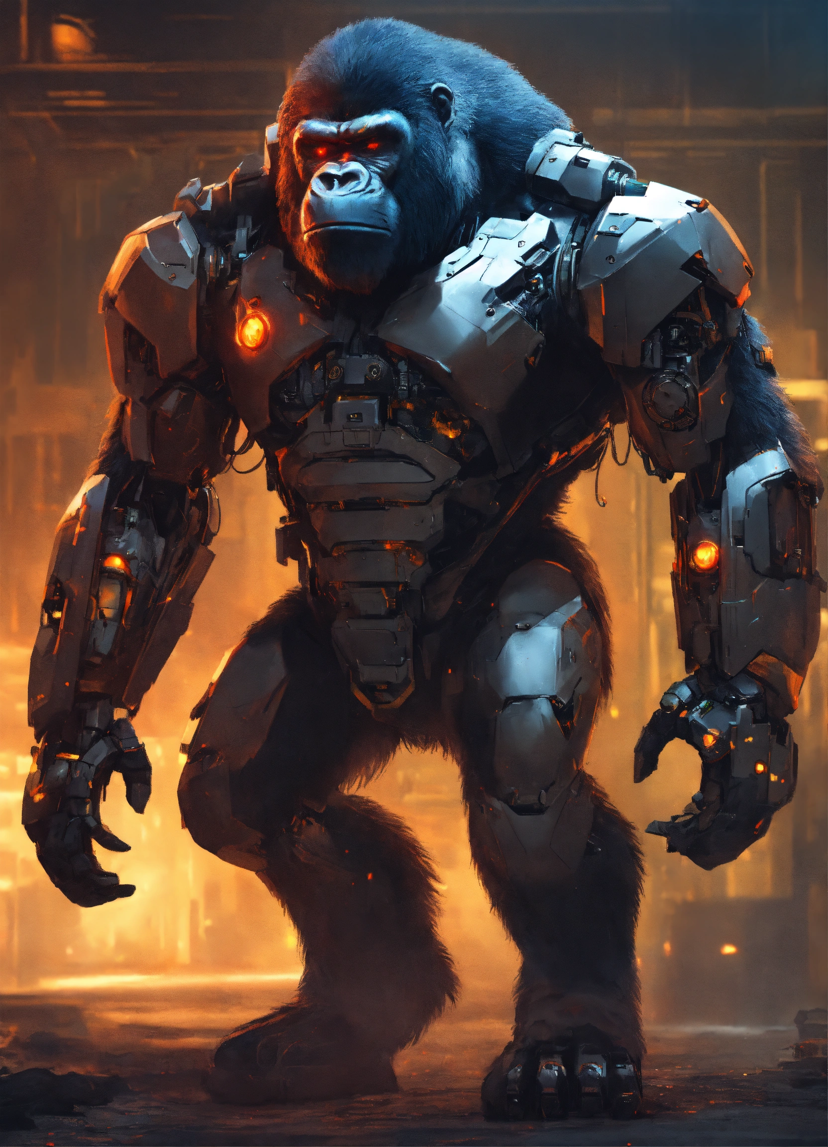 Lexica - An evil human cyborg with a body shaped like a gorilla