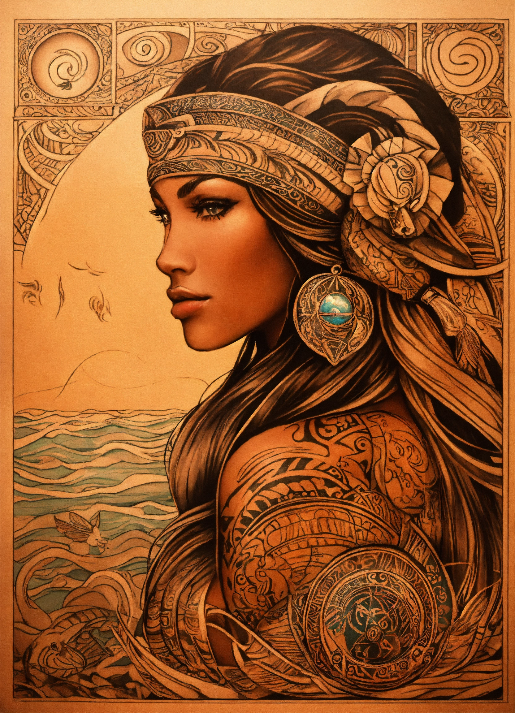 Lexica - Pisces Jupiter Neptune Zodiac theme with Polynesian woman ...