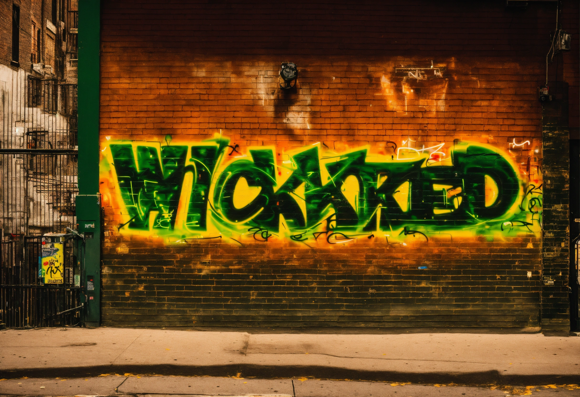 Lexica - A graffiti saying wicked game in emerald on the wall in ...