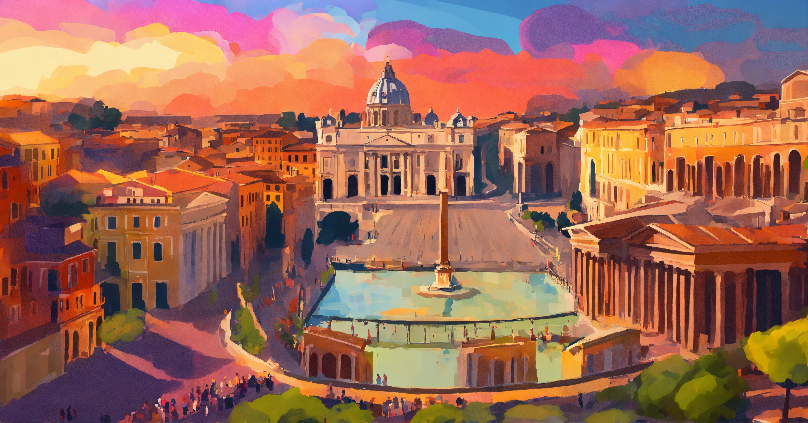 Lexica - Create a digital art of Rome using impressionism, inspired by ...