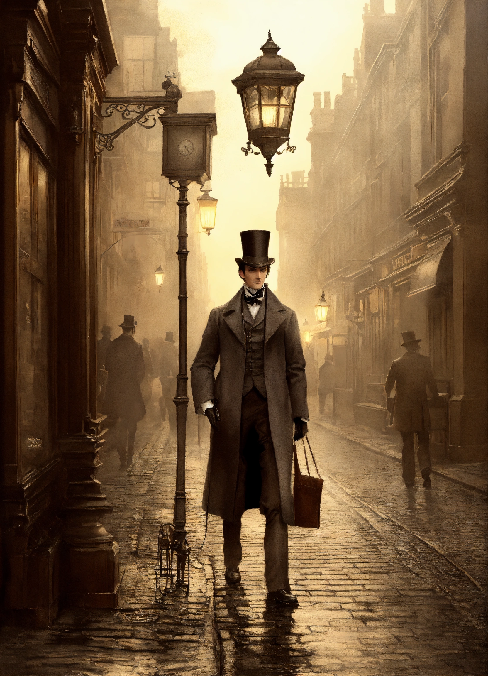 Lexica - Victorian robot android serlock holmes detective, foggy London ...