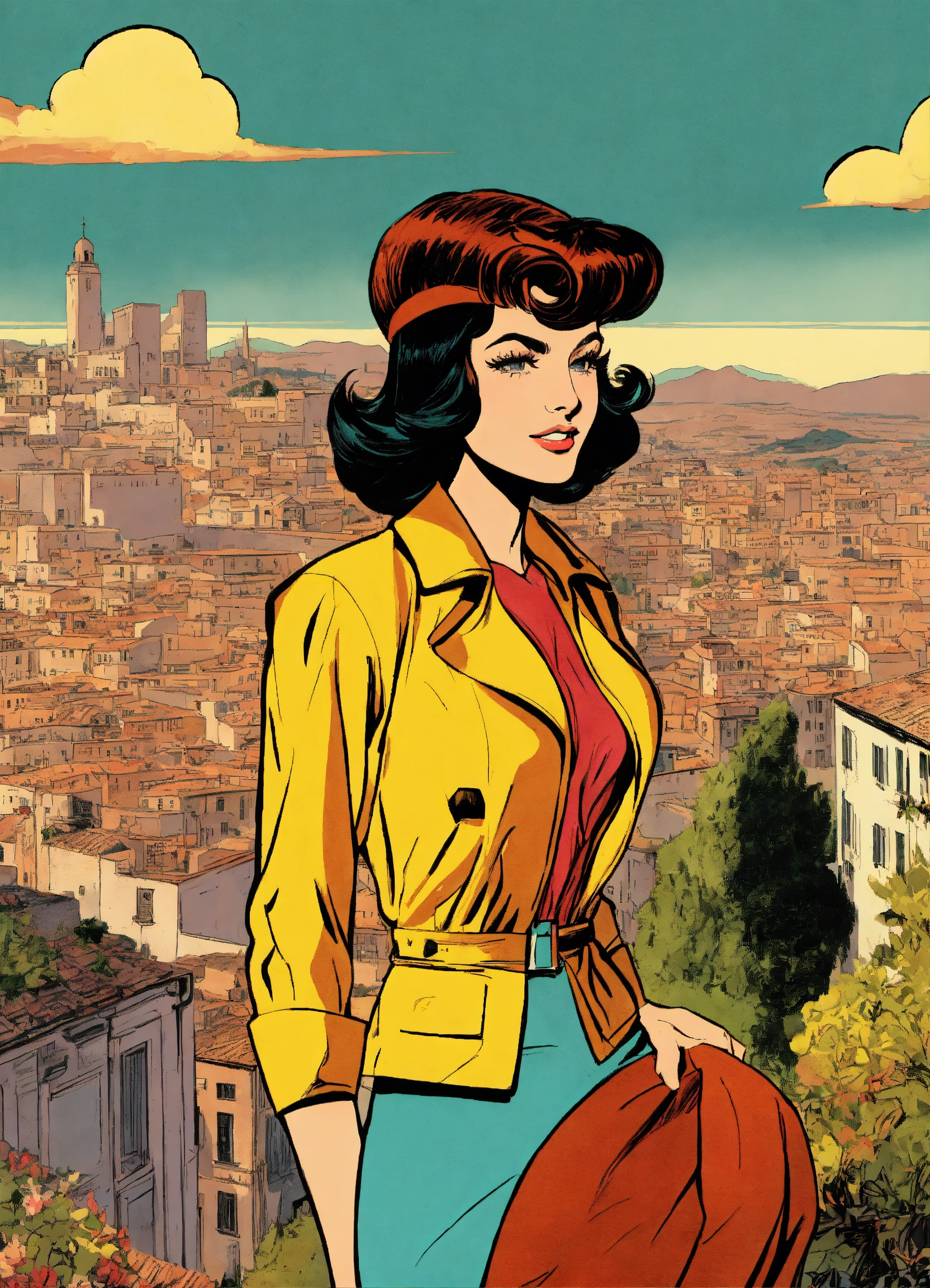 Lexica - High quality comic book Style, 1960s vintage italian ...