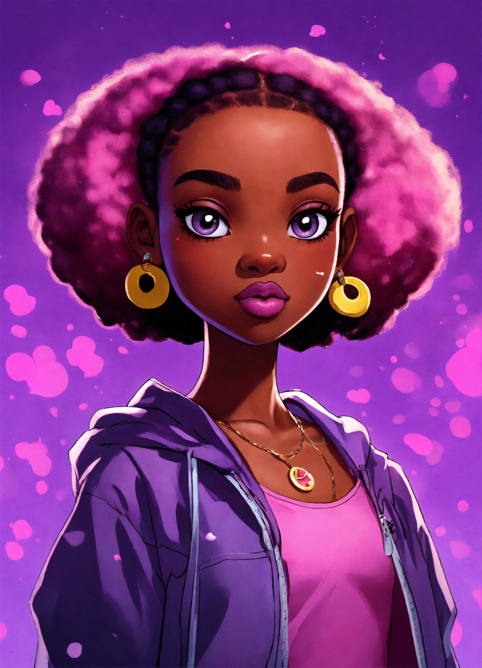 Lexica - An African young girl with full lips and a broad nose in an ...