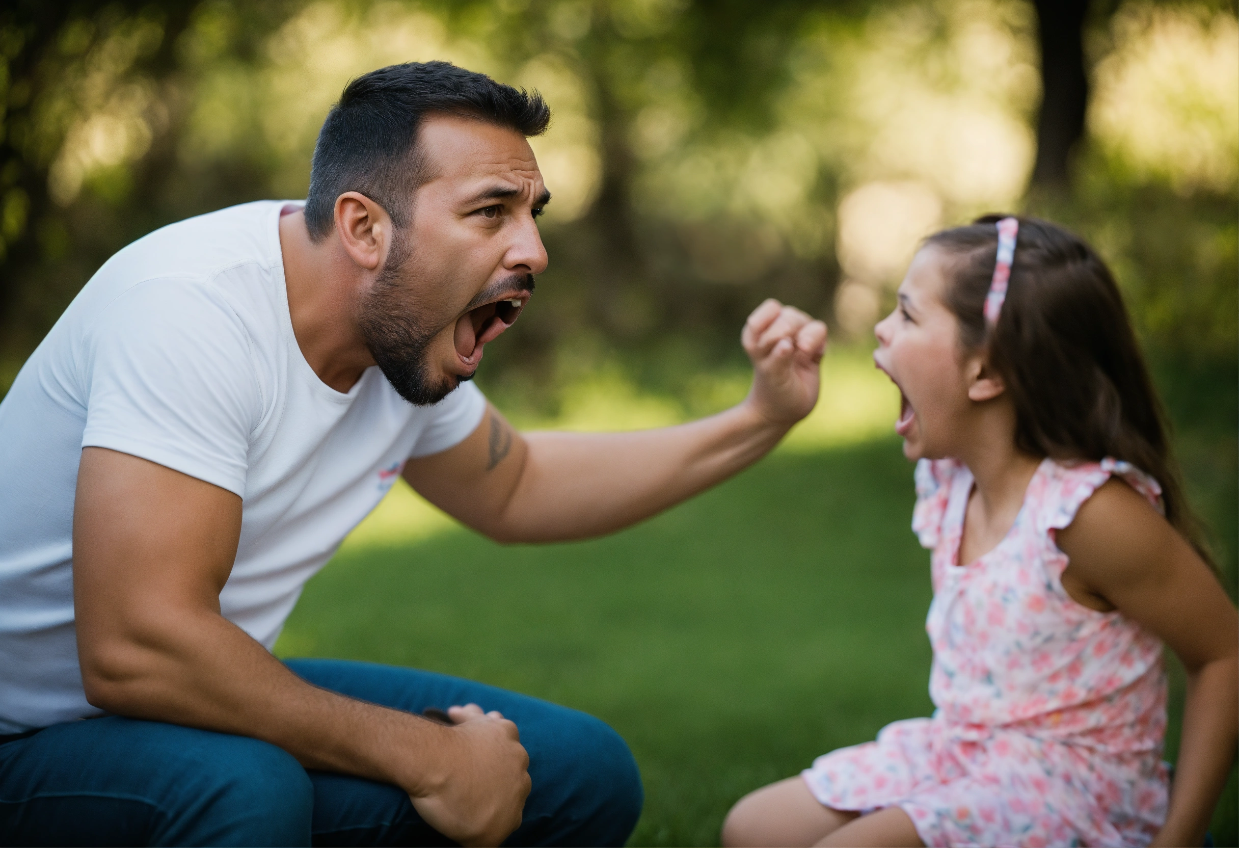 Lexica - Dad shouting at two daughters