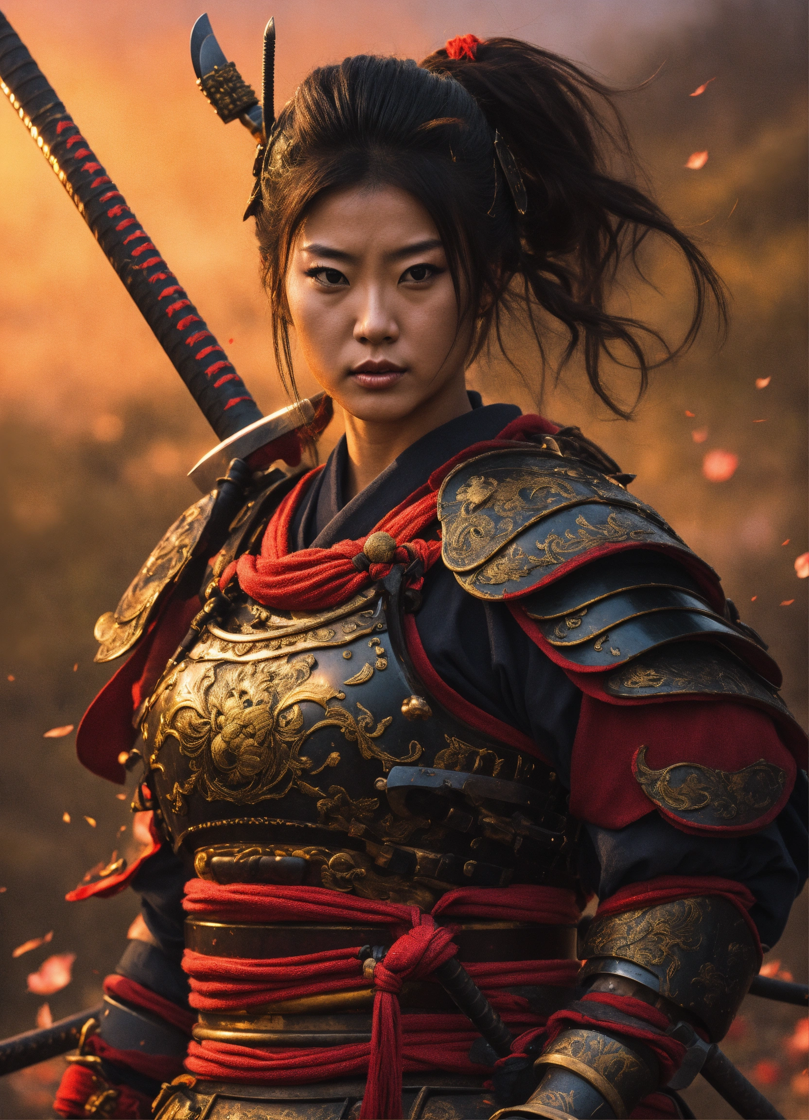 Lexica - Female samurai warrior, amazing armour, detailed, katana ...