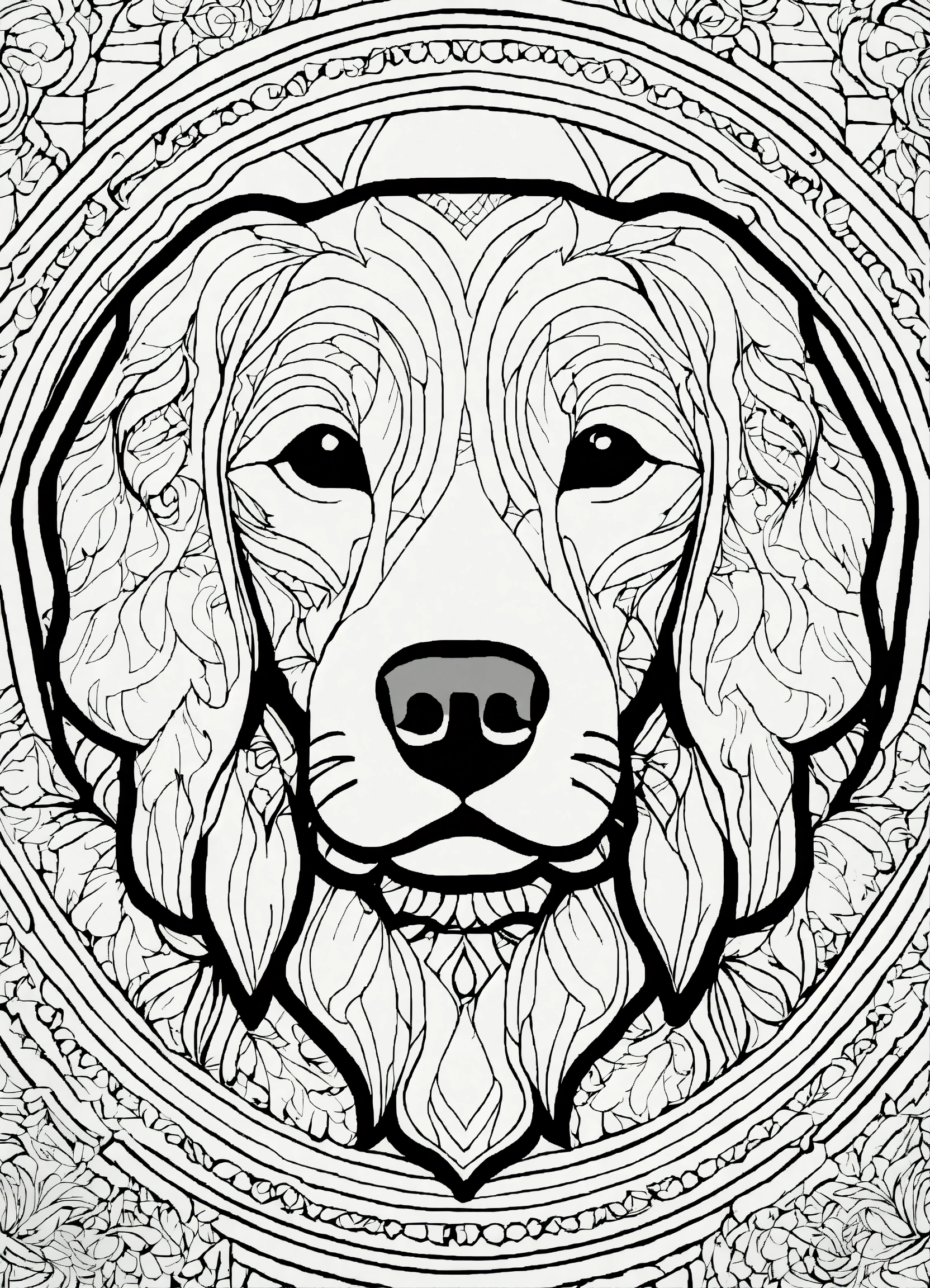 Lexica - Coloring page for adults, bold lines, dark lines, mandala ...