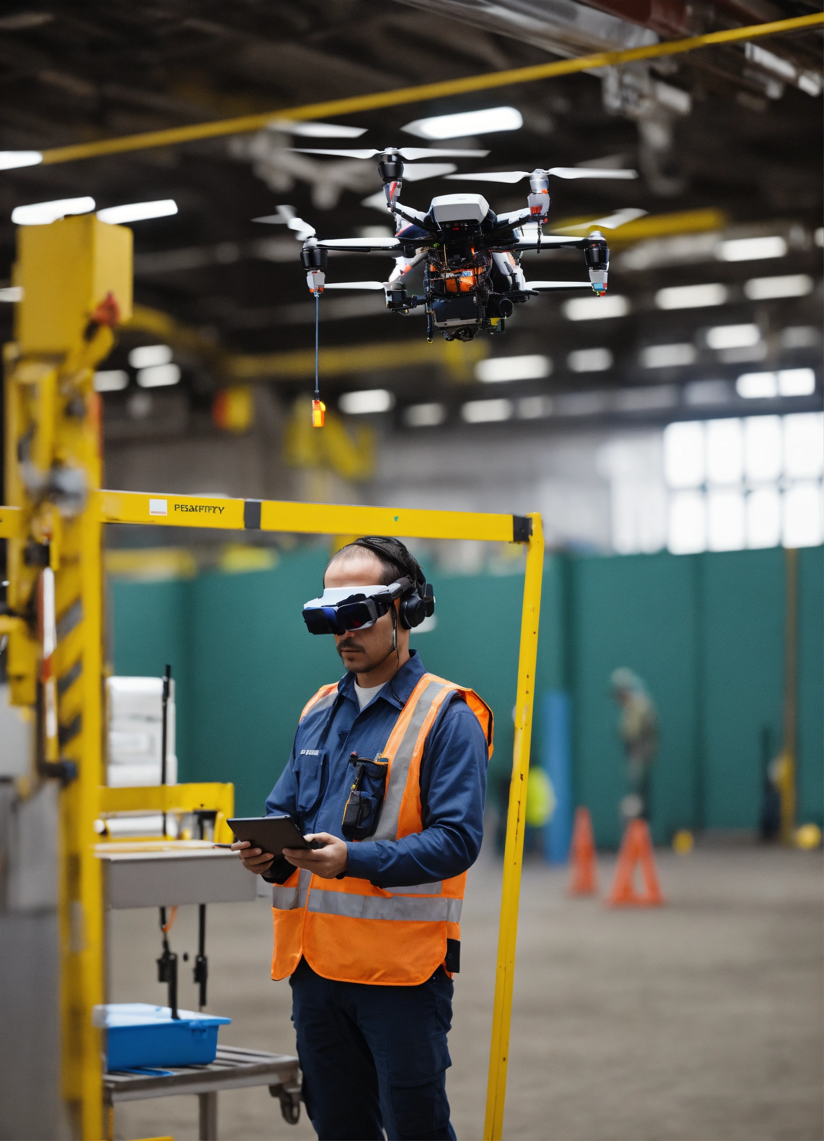 Lexica - "laborers using 3D augmented reality glasses for danger ...