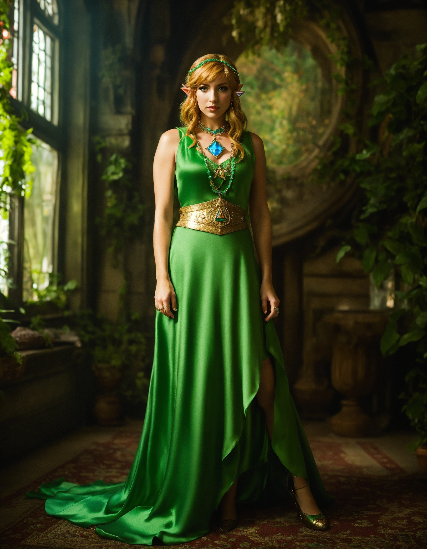 Lexica - Full body portrait of magically transformed femme Link from ...