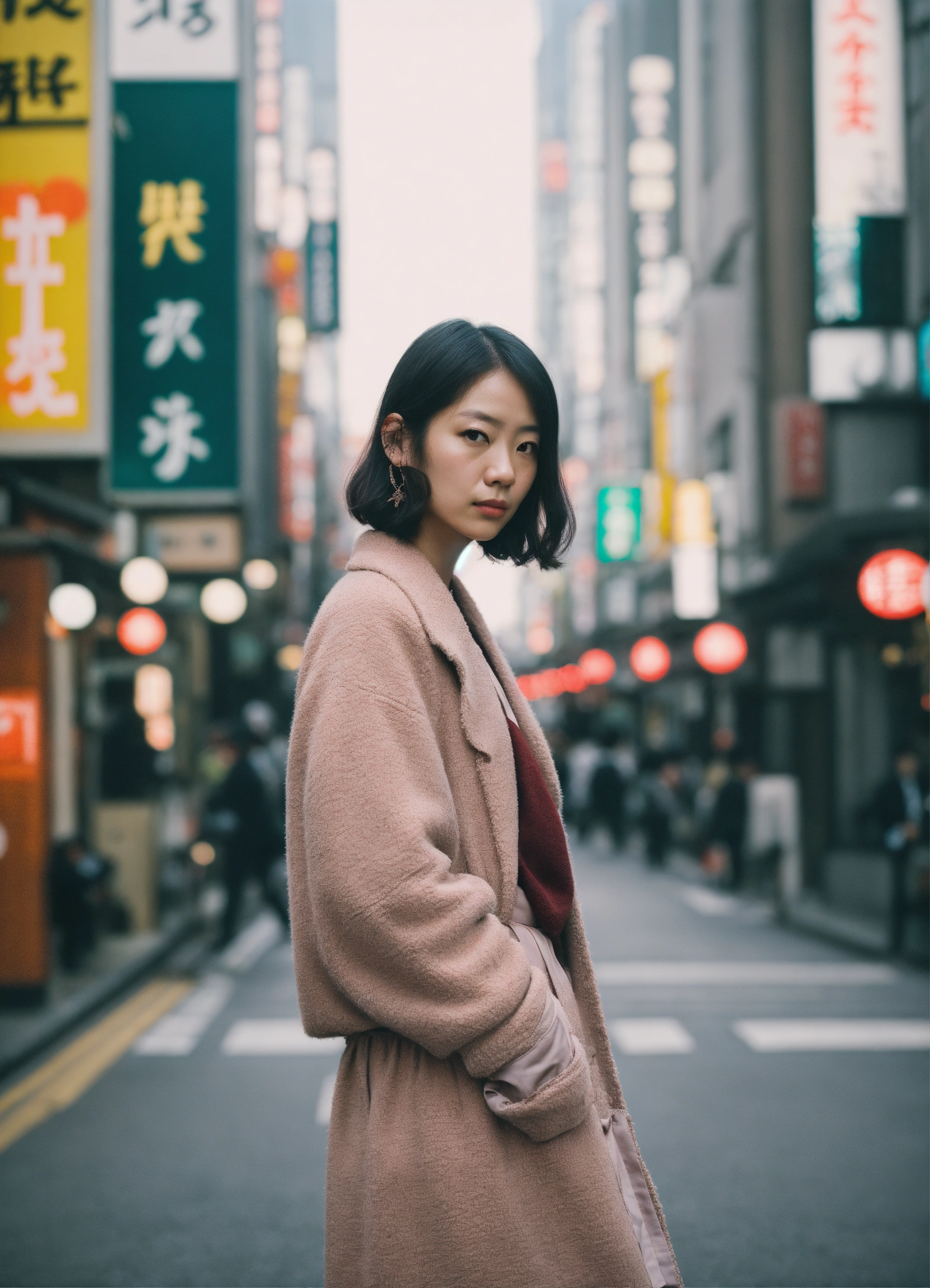 Lexica - Muted portrait photography from the waist up titled "Alone in ...